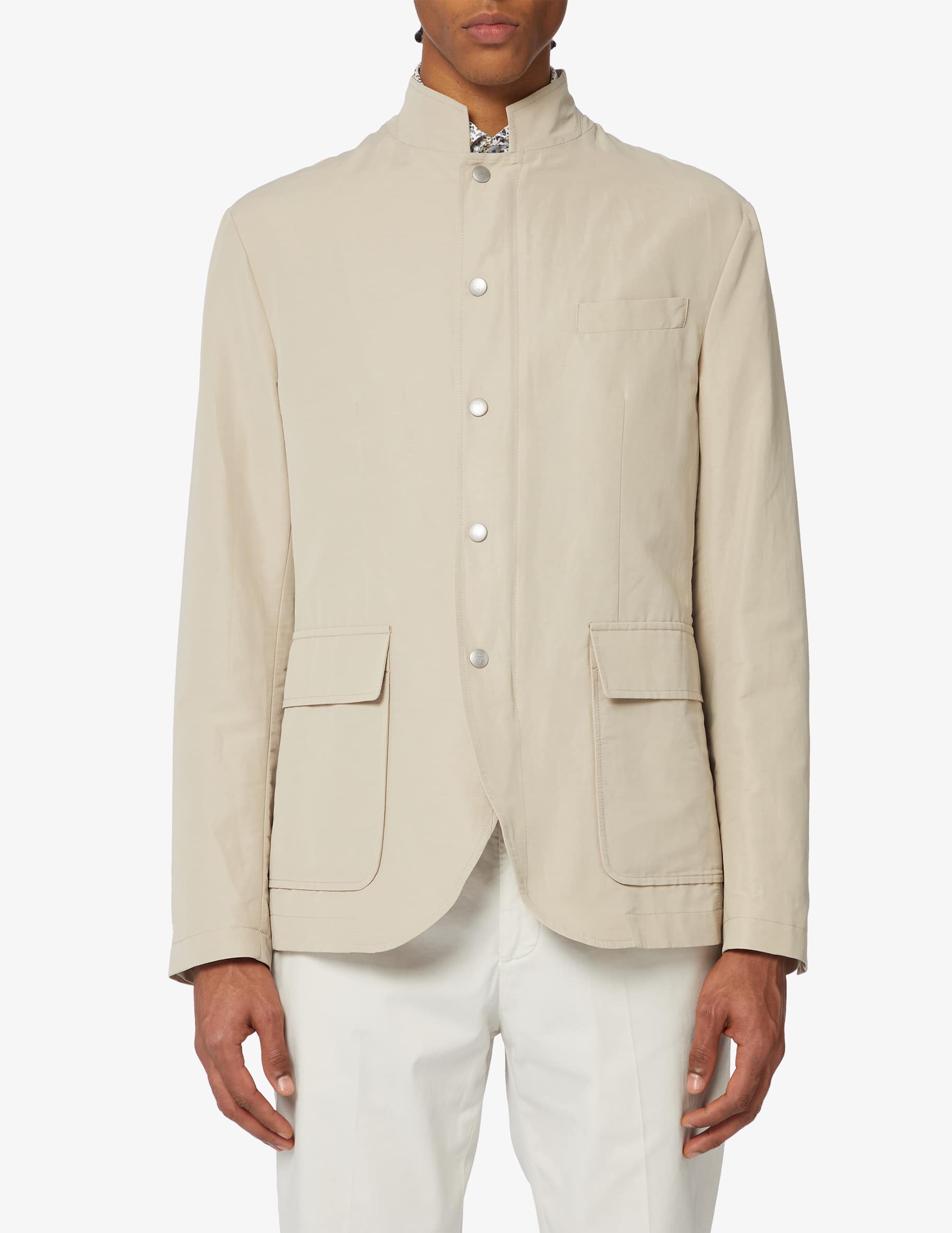 Shop Eleventy Linen and nylon jacket on Rinascente