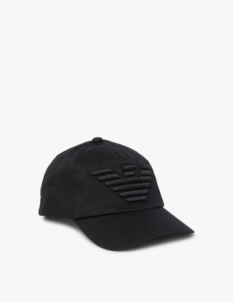 Shop Emporio Armani Baseball cap with embroidered eagle - black on ...