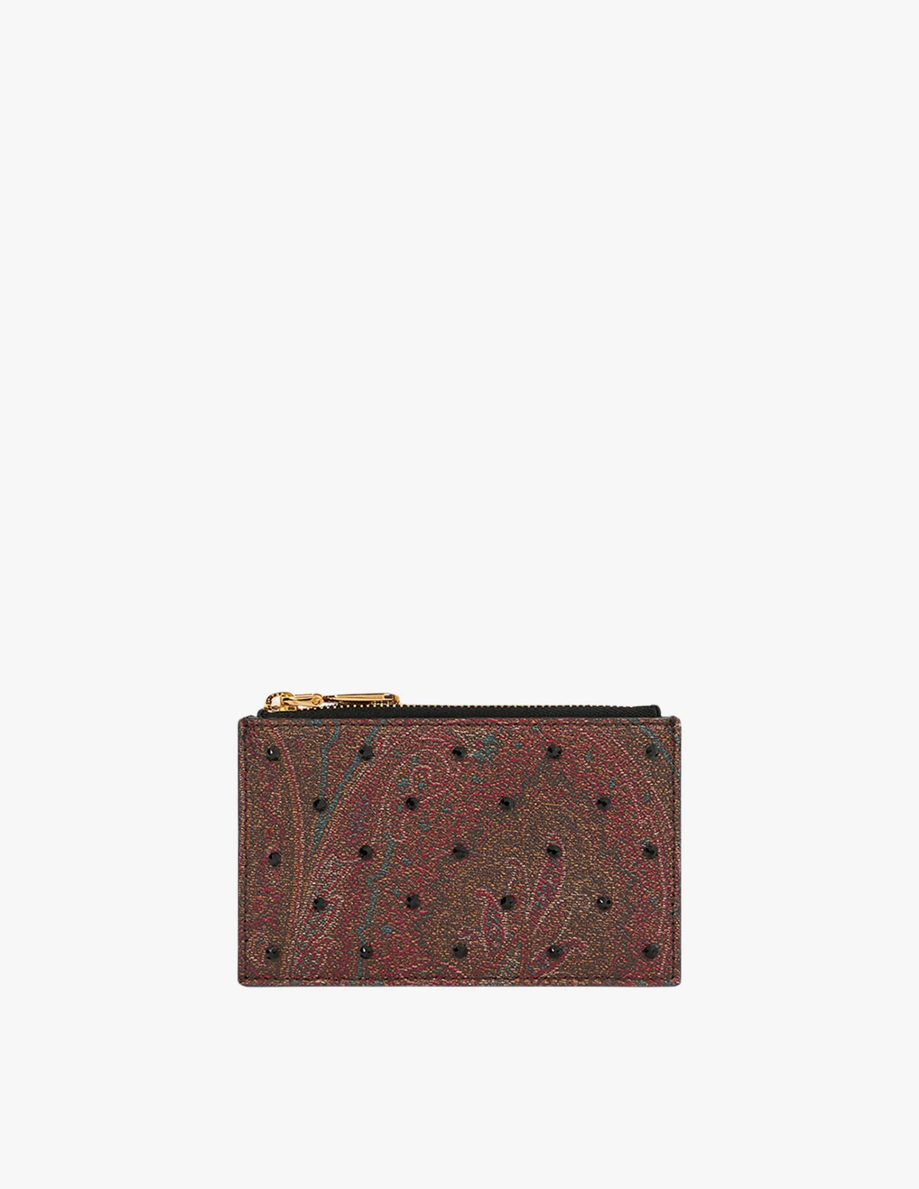 Shop ETRO Arnica card holder with zip on Rinascente