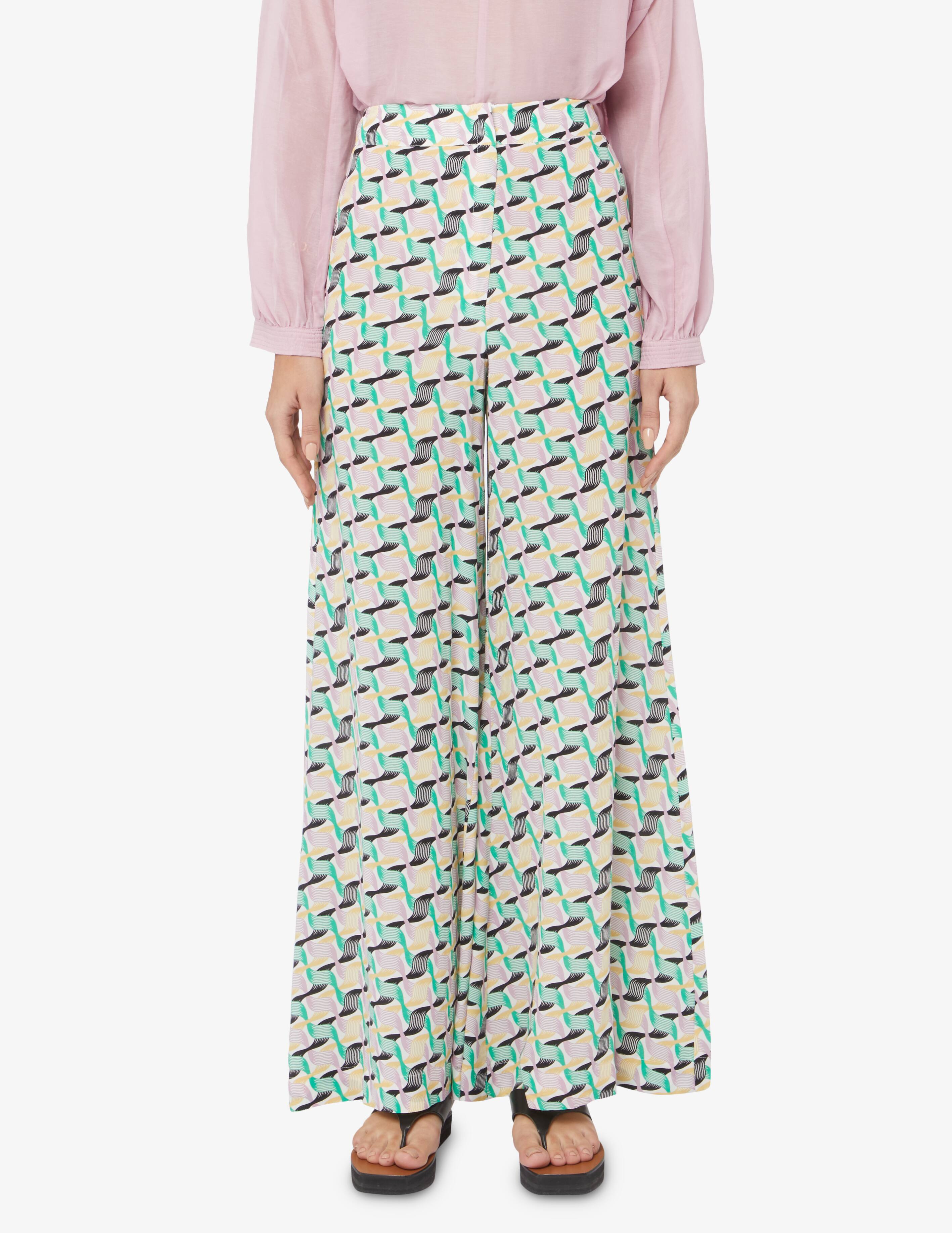 Shop Attic and Barn Catalina silk blend palazzo trousers on Rinascente