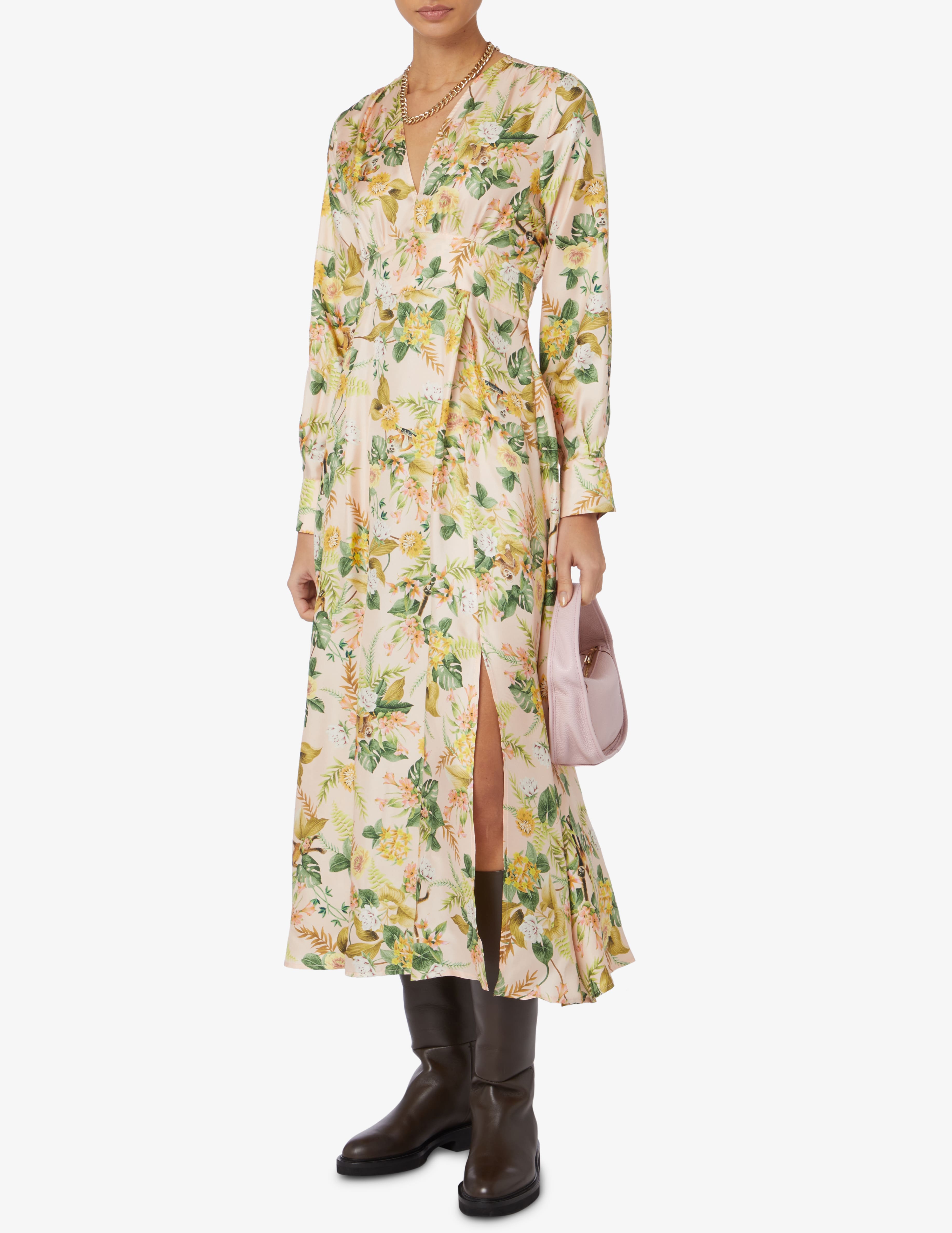 Shop Momonì Adelaide silk dress on Rinascente