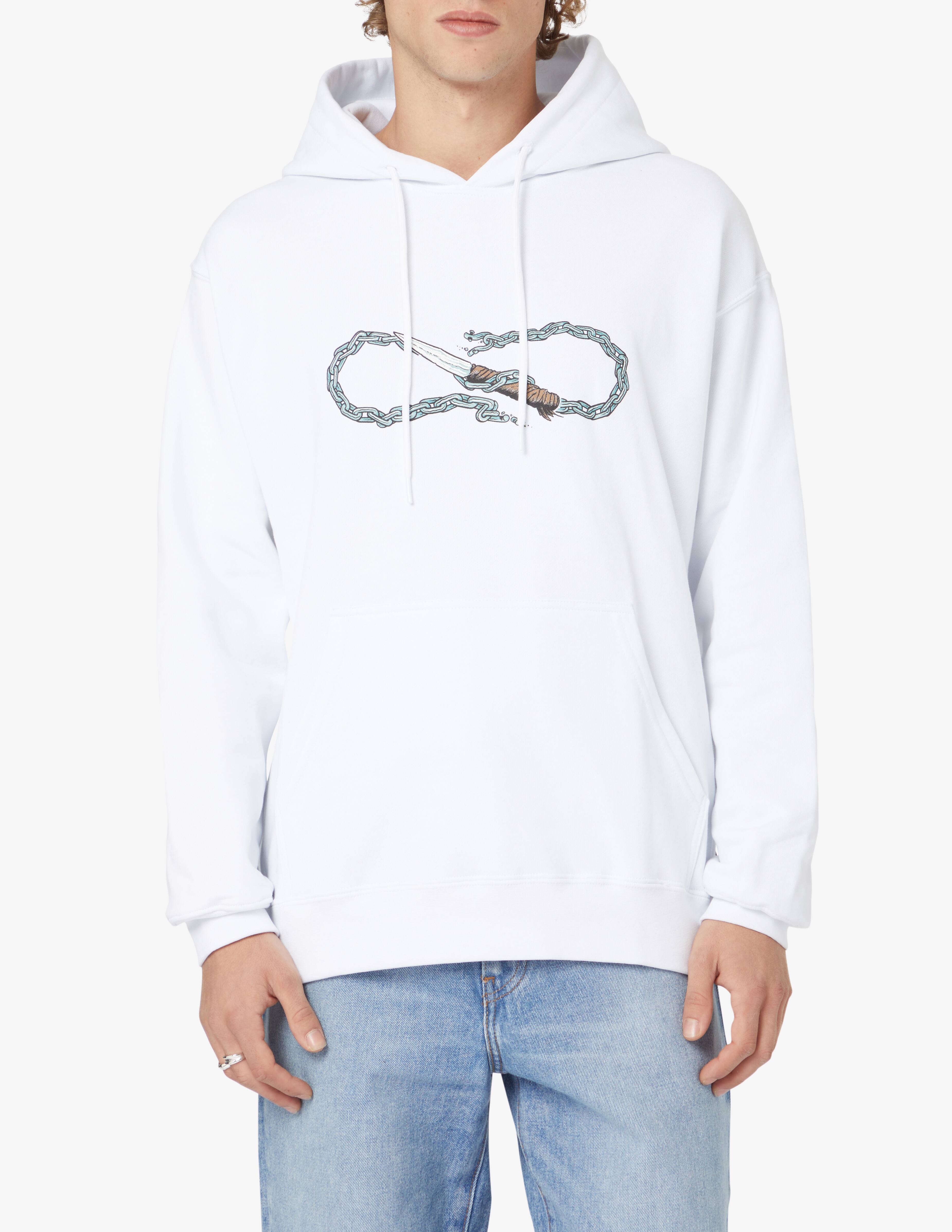 Shop Propaganda Logo chain hoodie - White on Rinascente
