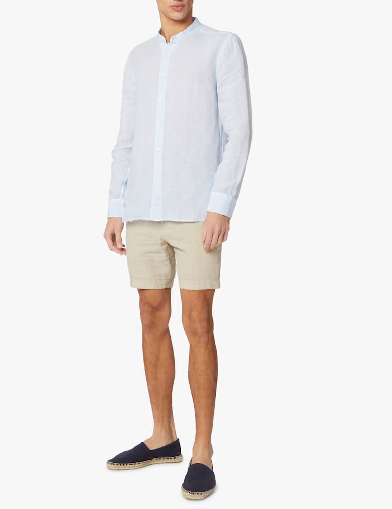 Acquista 120% Lino Camicia manica lunga guru lino sbiadito - azzurro su ...