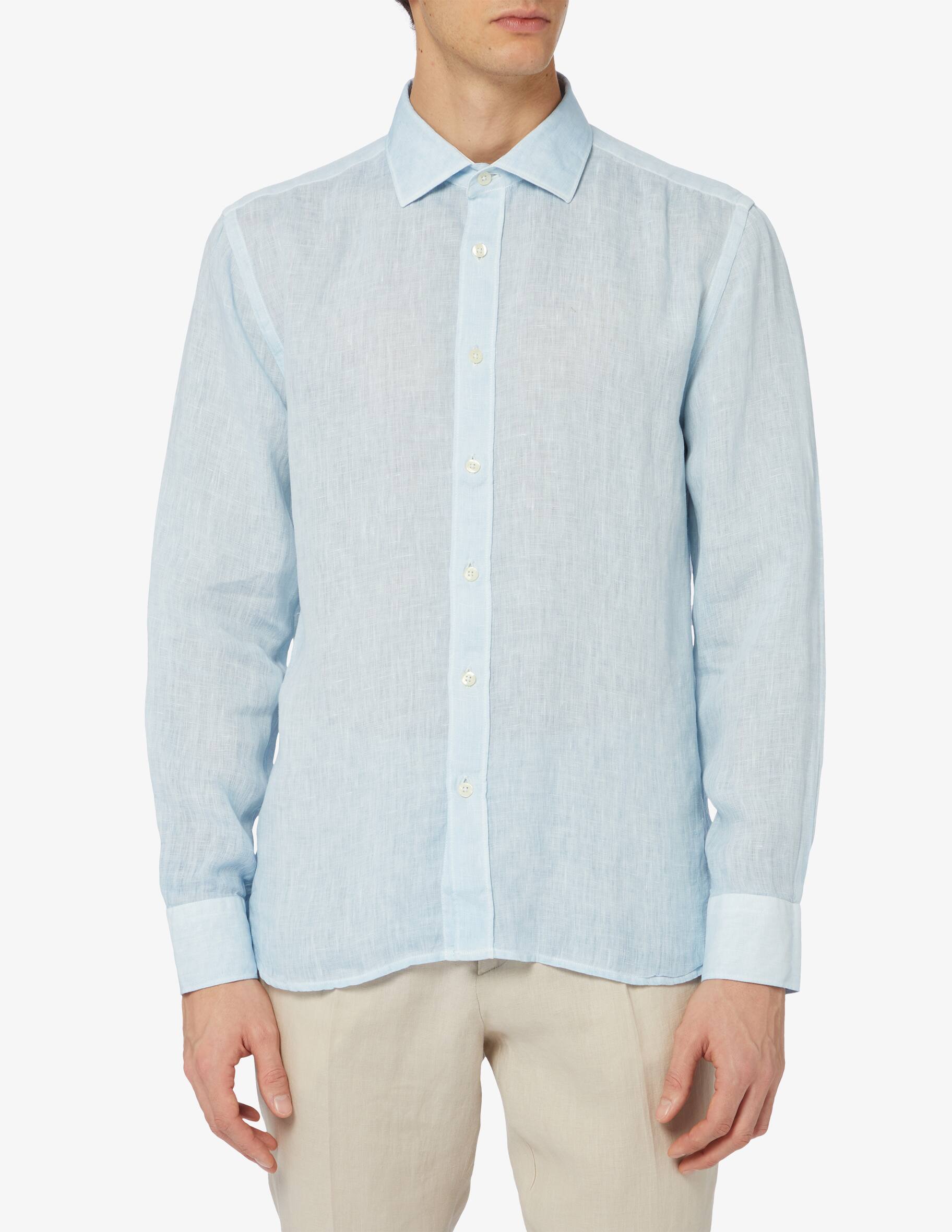 Acquista 120% Lino Camicia manica lunga in lino slim fit su Rinascente