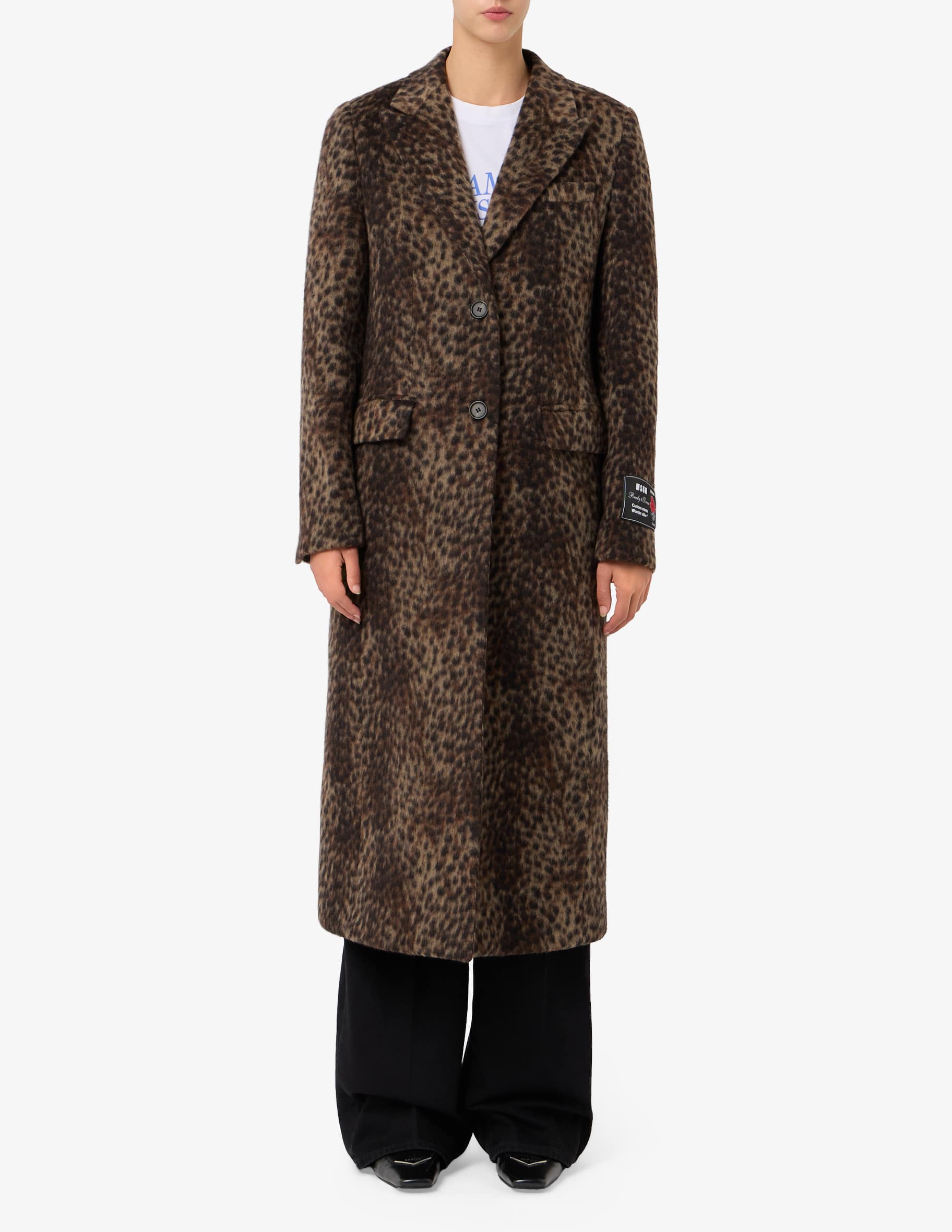 Shop MSGM Leopard print coat on Rinascente