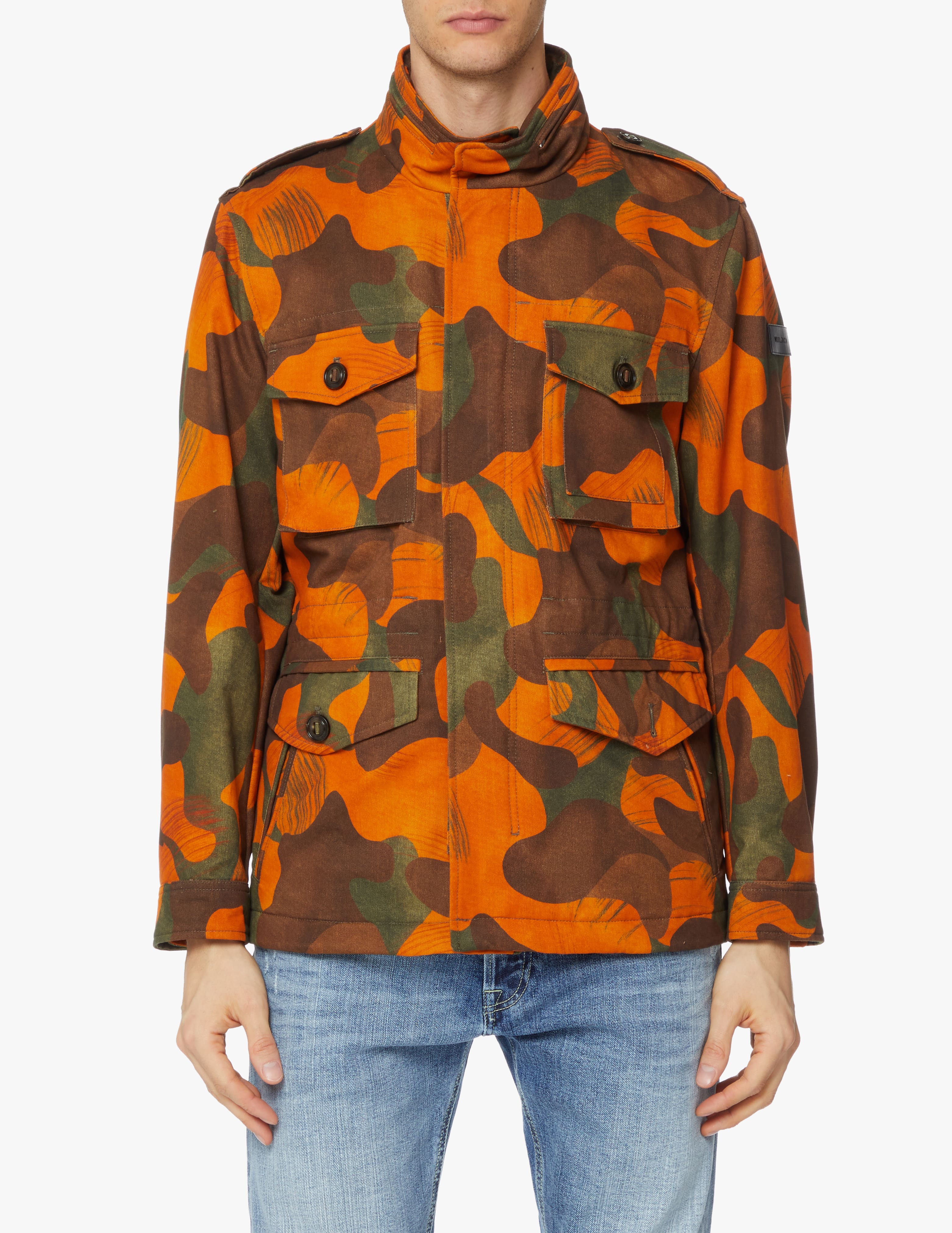Shop Woolrich Cotton field jacket - multi on Rinascente