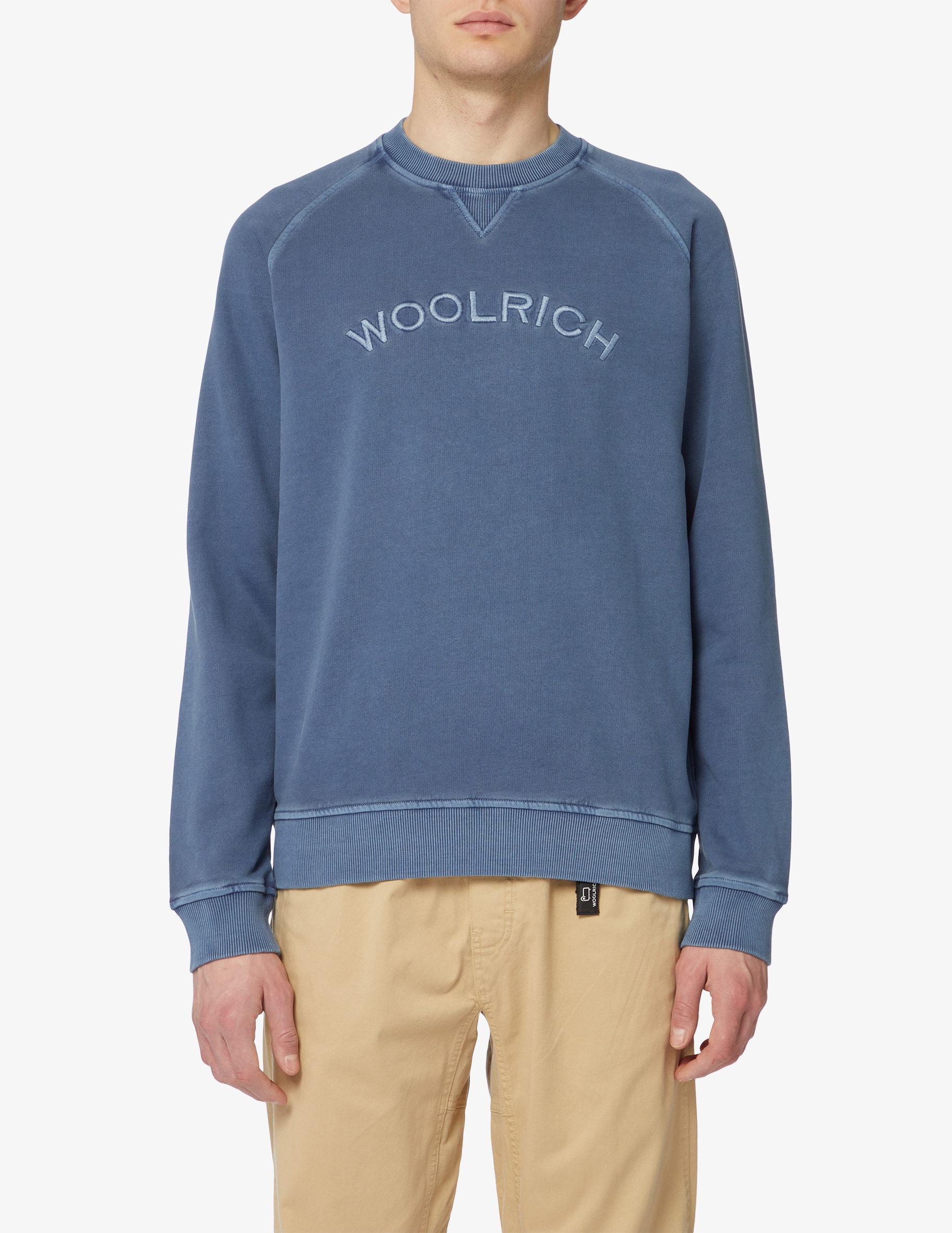 Shop Woolrich Varsity crew sweatshirt on Rinascente