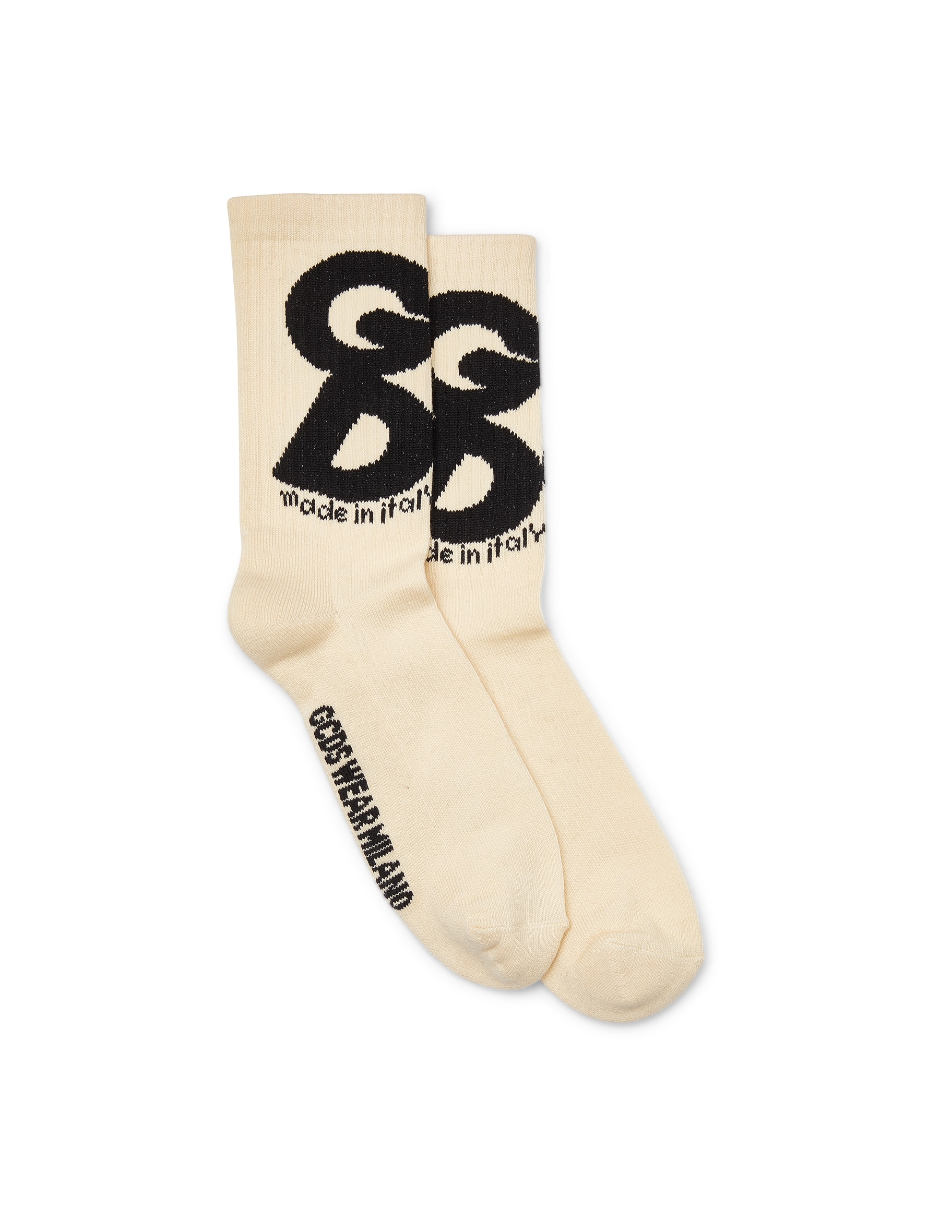Shop GCDS Andy logo socks - white on Rinascente