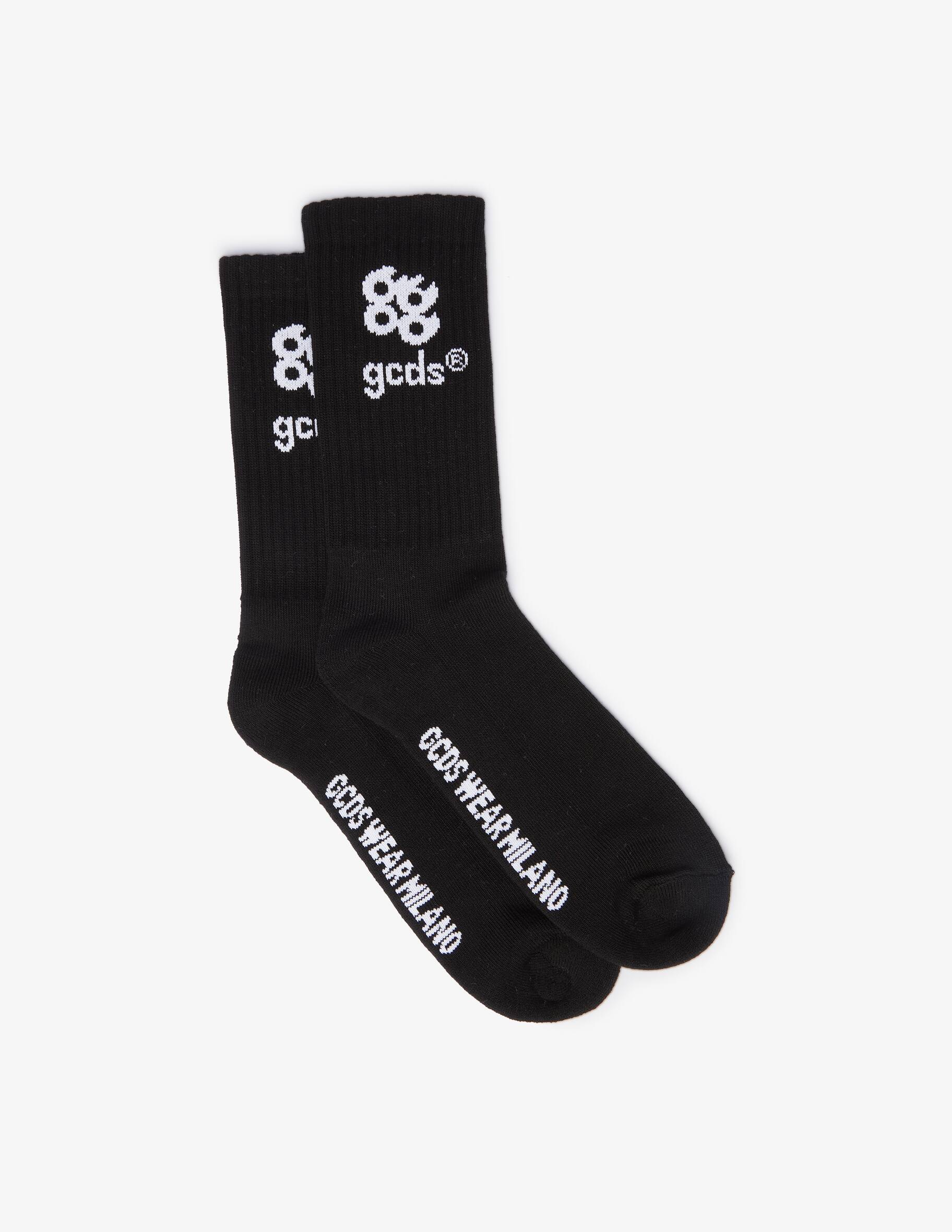 Shop GCDS Bliss socks - Black on Rinascente