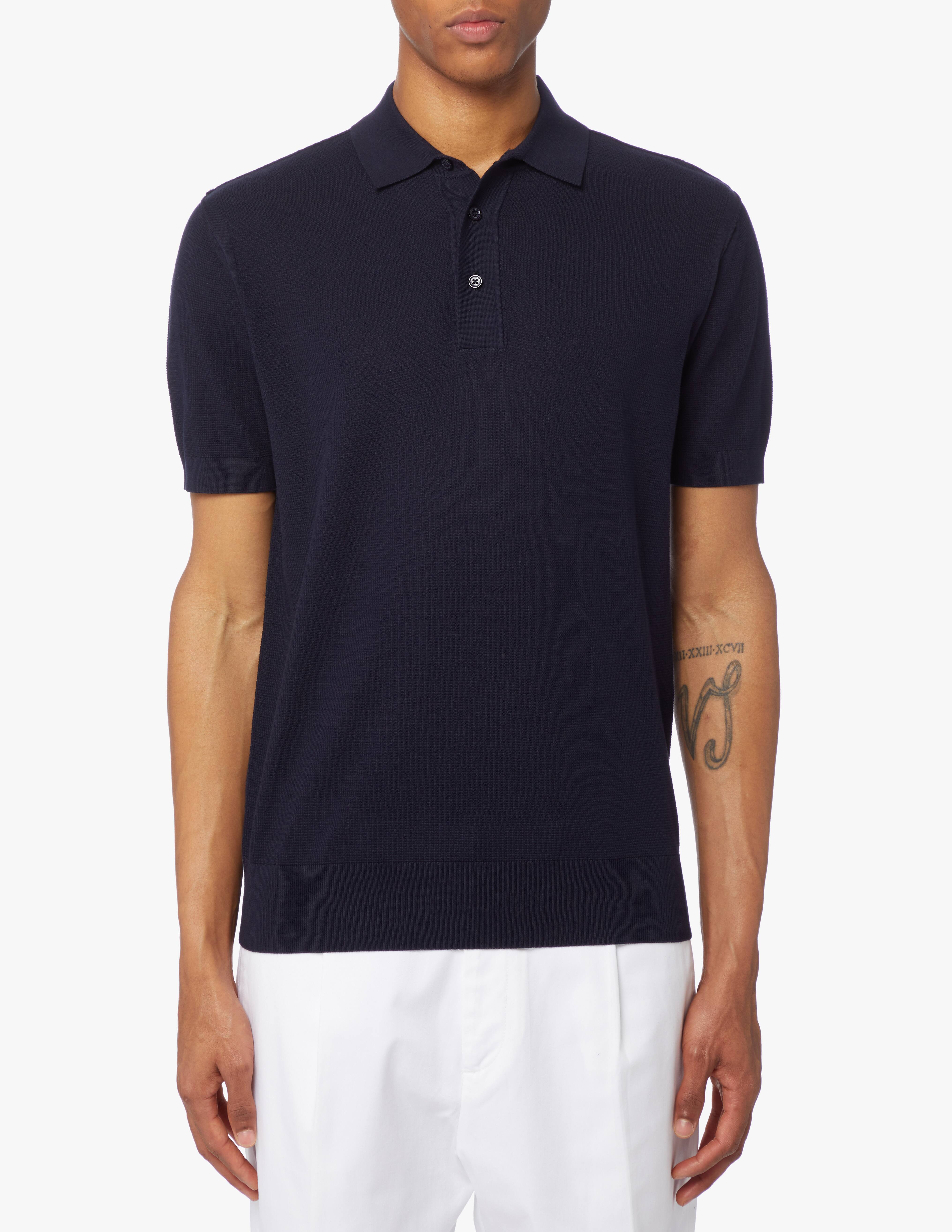 Shop Paolo Pecora Knitted polo - blue on Rinascente