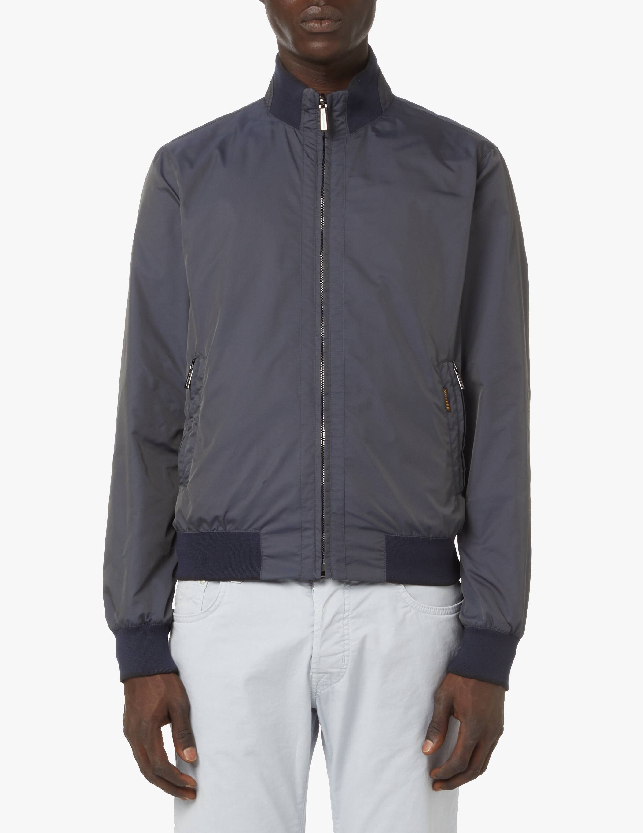 Shop MooRER Reversible bomber jacket - blue on Rinascente