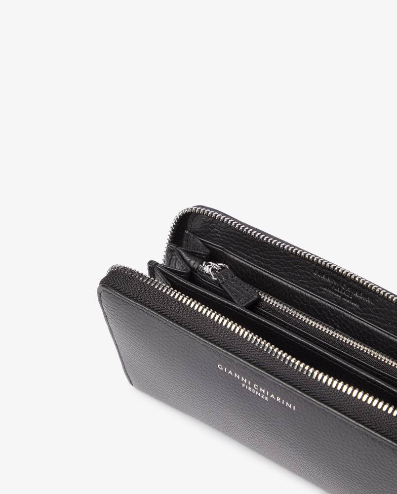 Shop Gianni Chiarini Firenze Wallet Grain L zip around - Black on ...