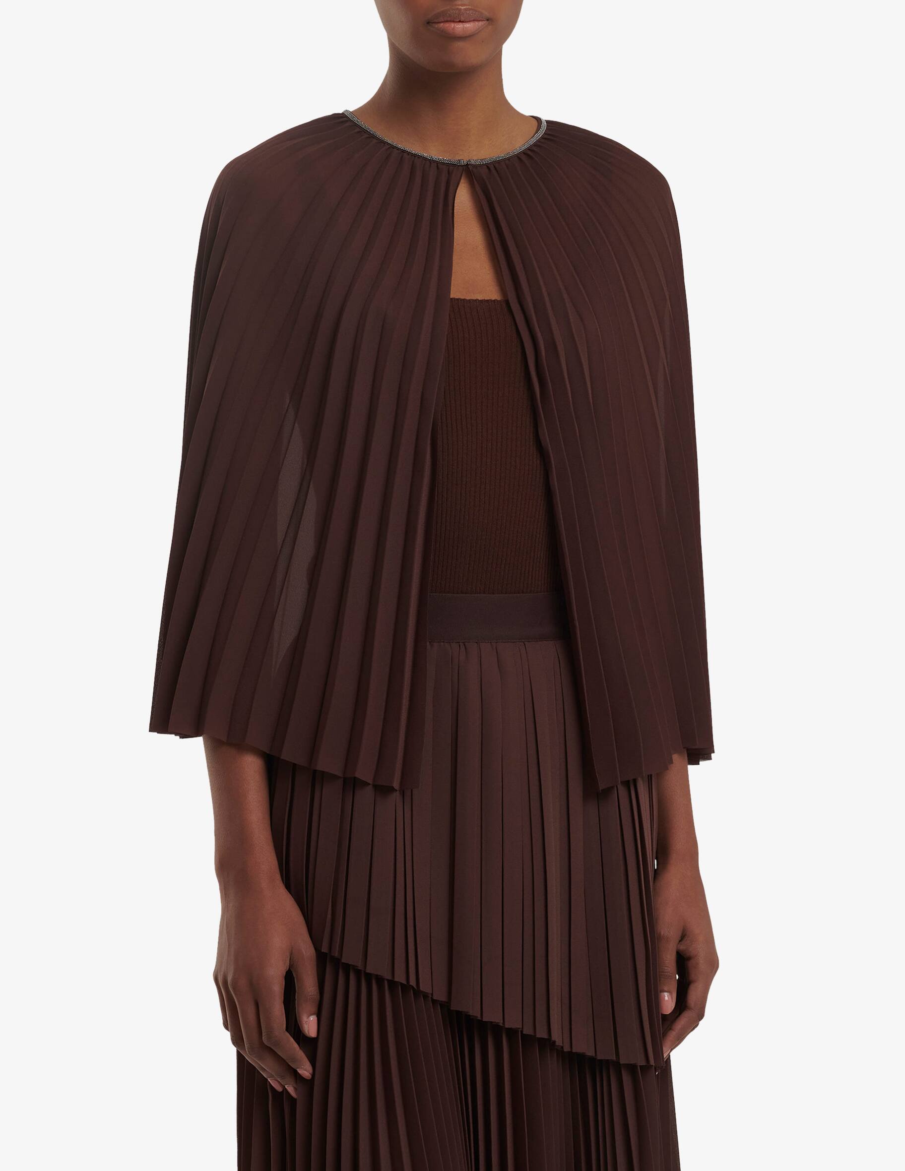 Shop Fabiana Filippi Pleated mini cape on Rinascente