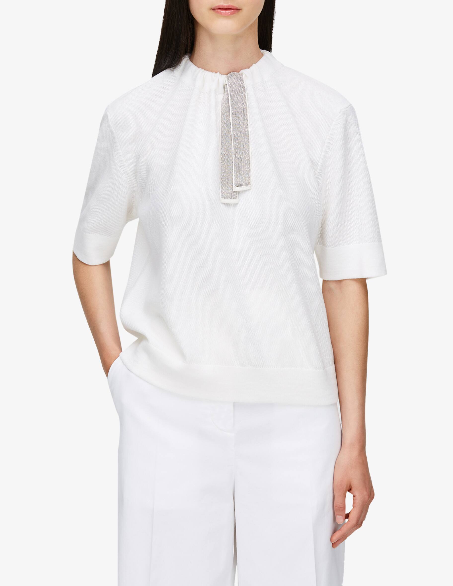 Shop Fabiana Filippi Wool and cotton sweater on Rinascente