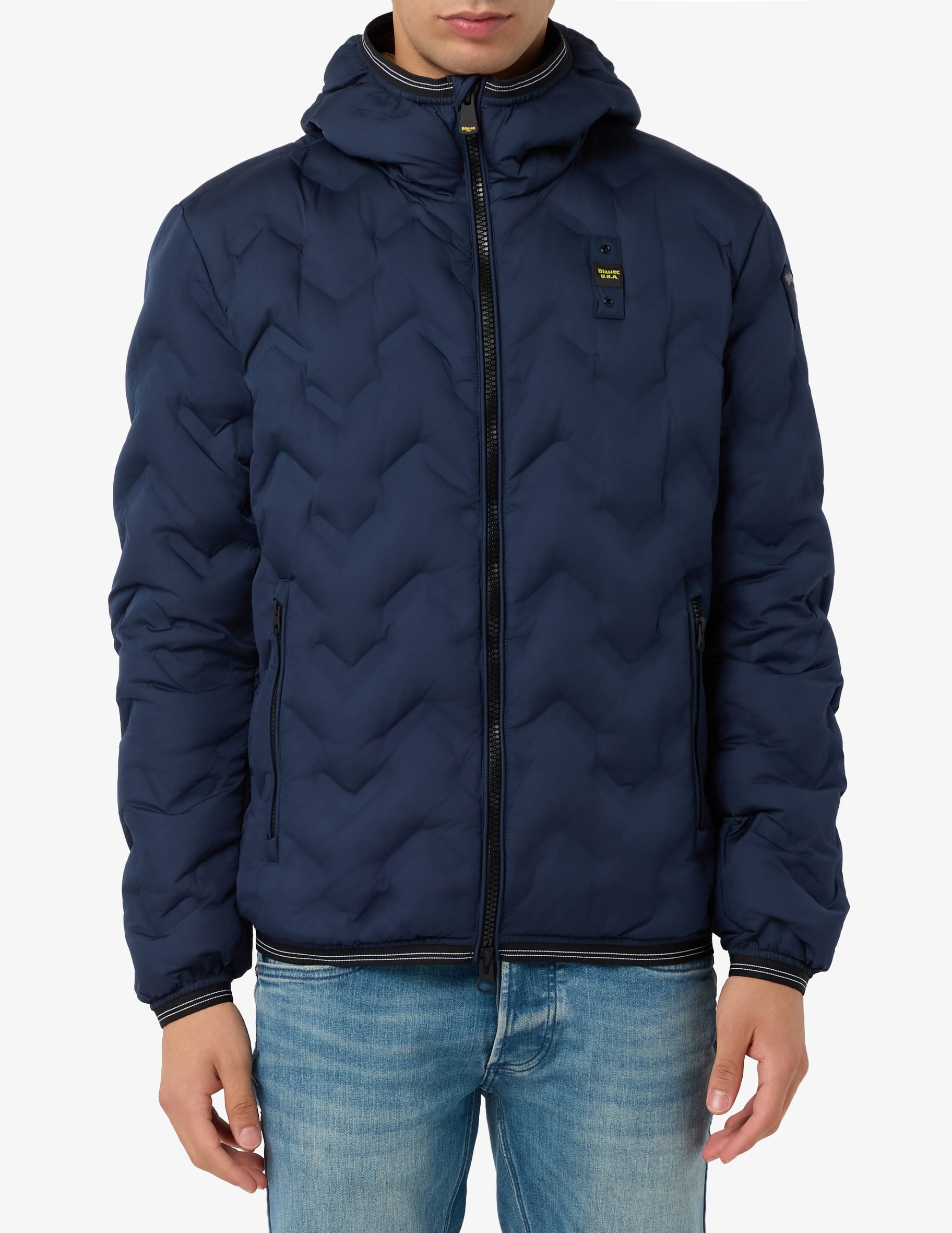 Shop Blauer Wave quilted jacket on Rinascente