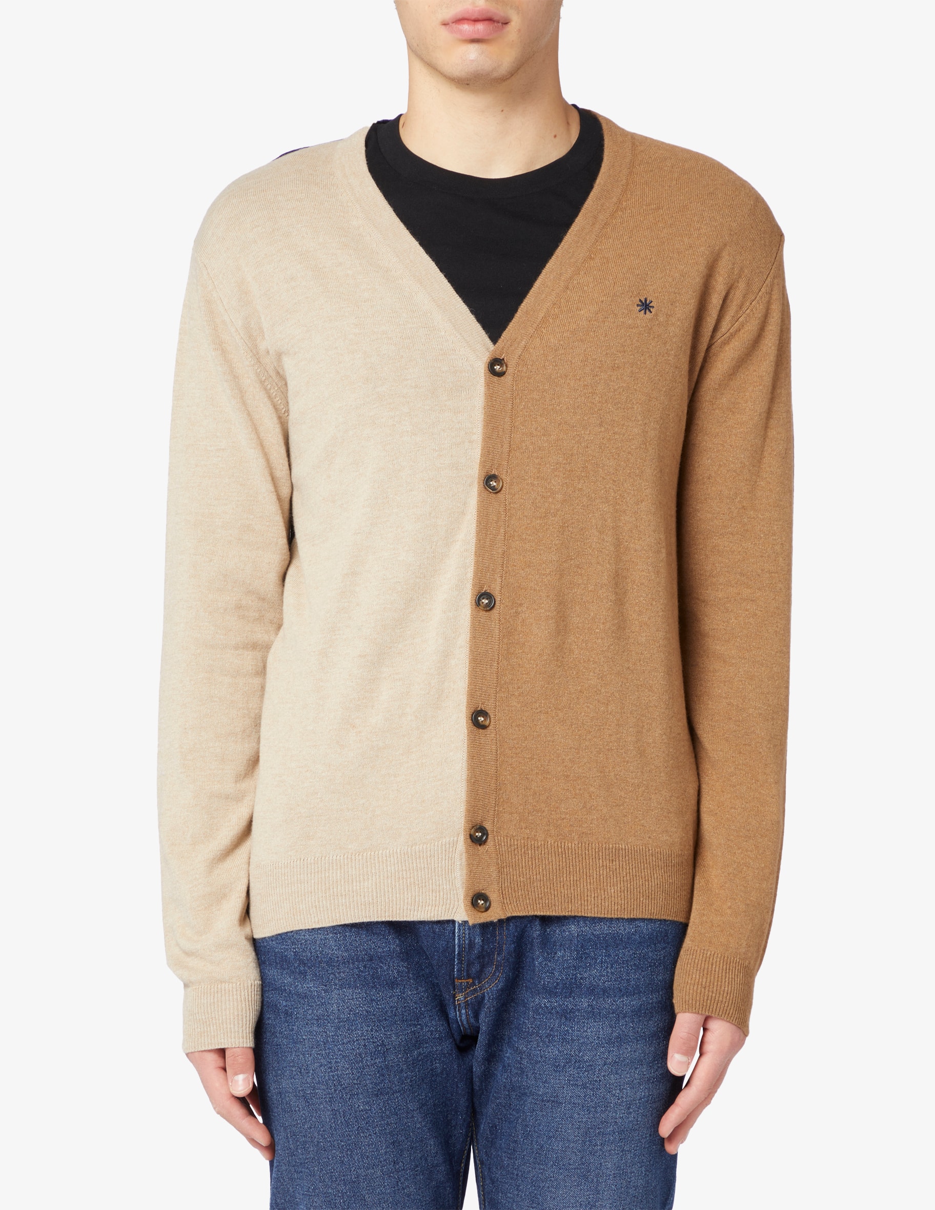 Shop Manuel Ritz Cardigan color block on Rinascente