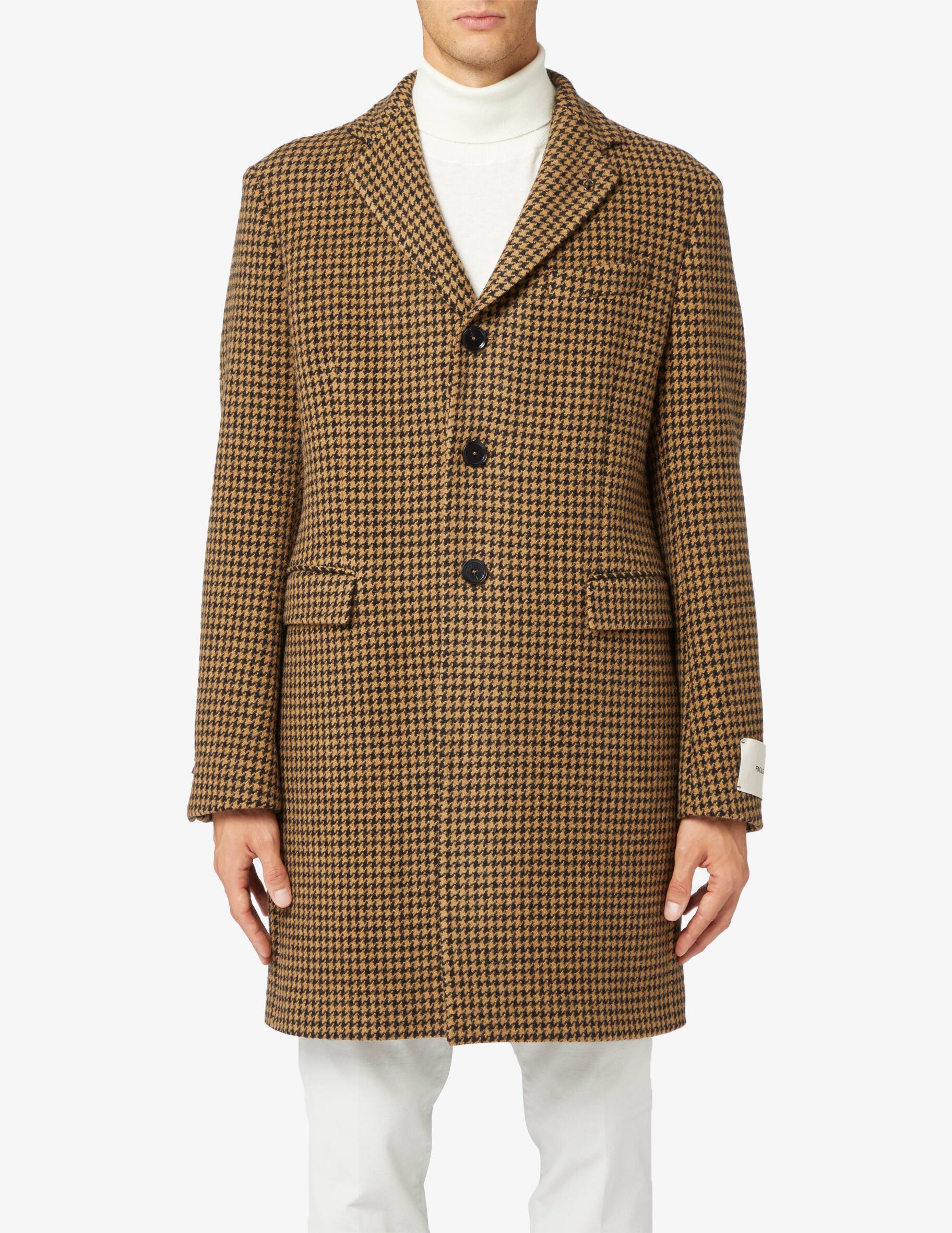 Shop Paoloni Mono breasted 3bott pied de poule coat on Rinascente