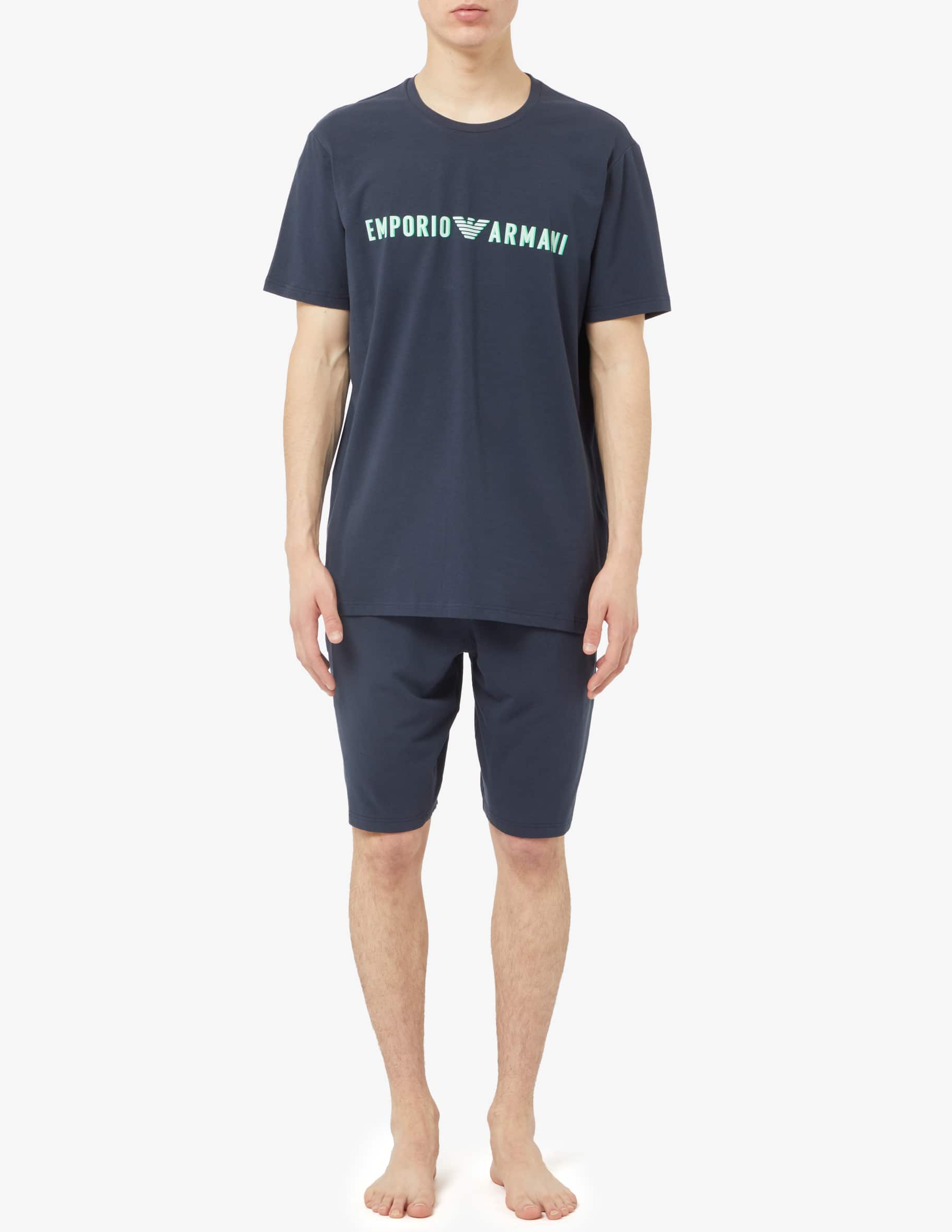 Shop Emporio Armani Megalogo short pajamas on Rinascente