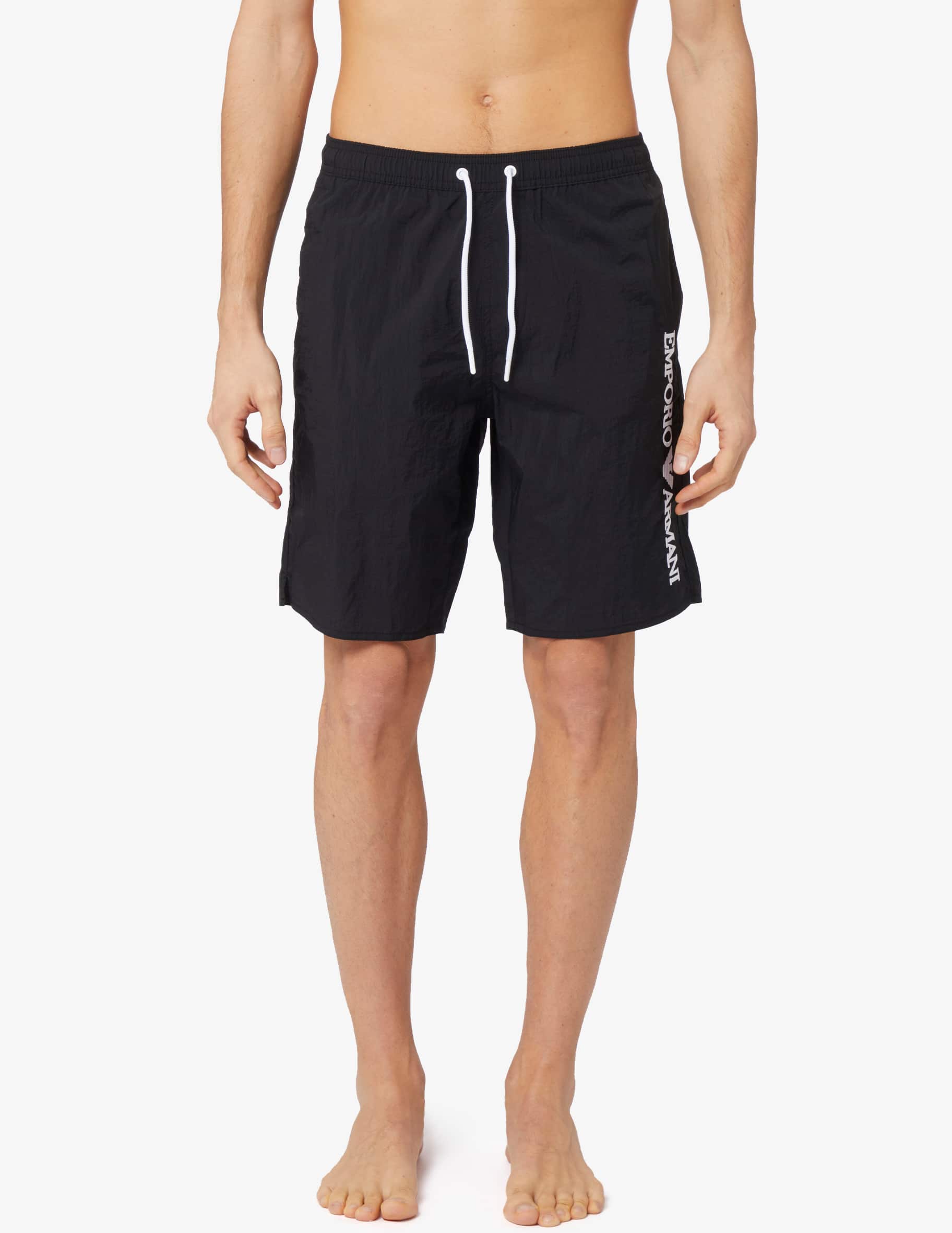 Shop Emporio Armani Bermuda embroidery logo on Rinascente