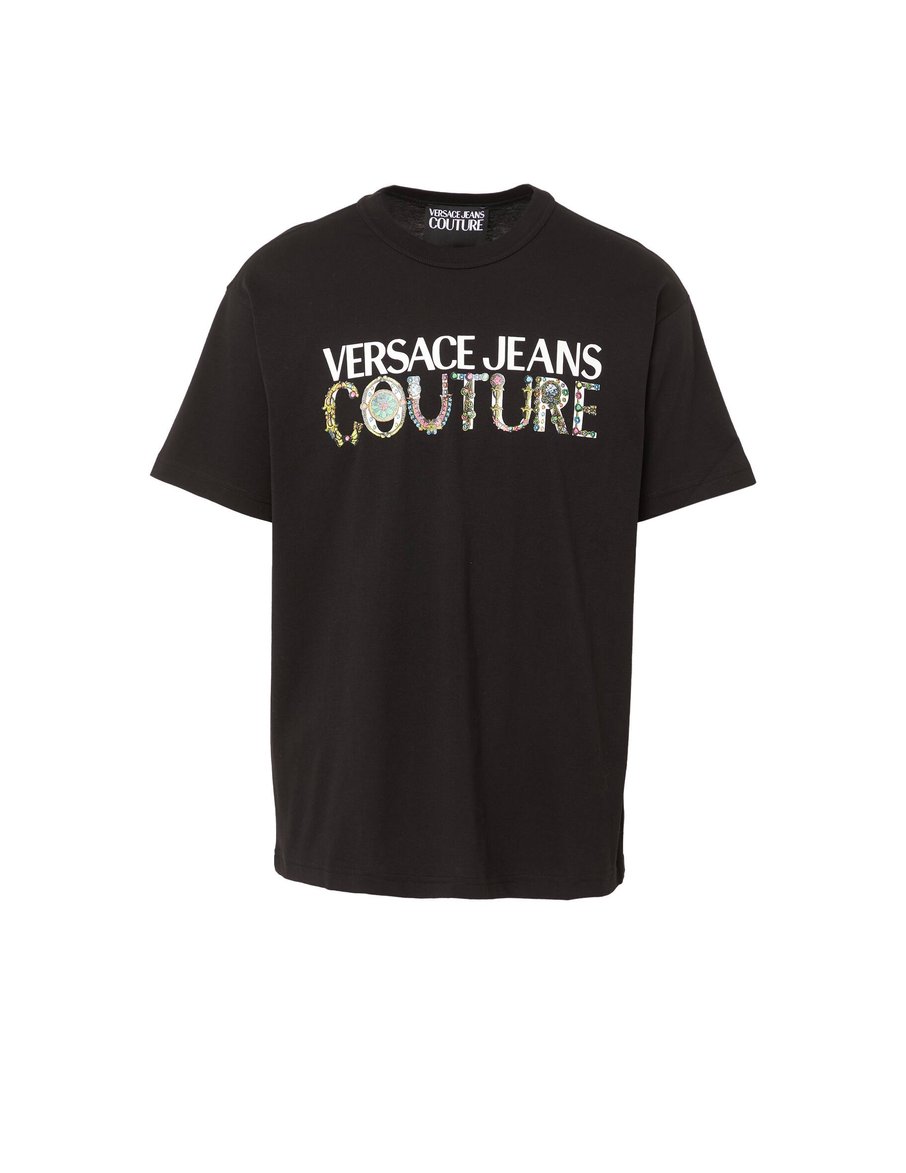 Acquista Versace Jeans Couture Maglietta girocollo bijoux logo su ...
