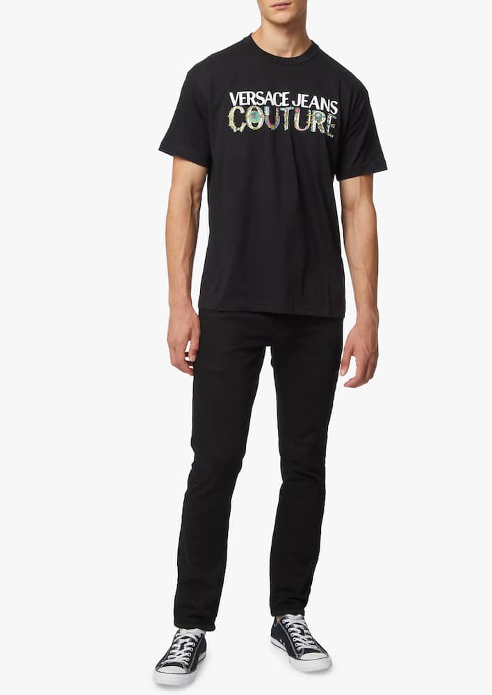 Acquista Versace Jeans Couture Maglietta girocollo bijoux logo su ...