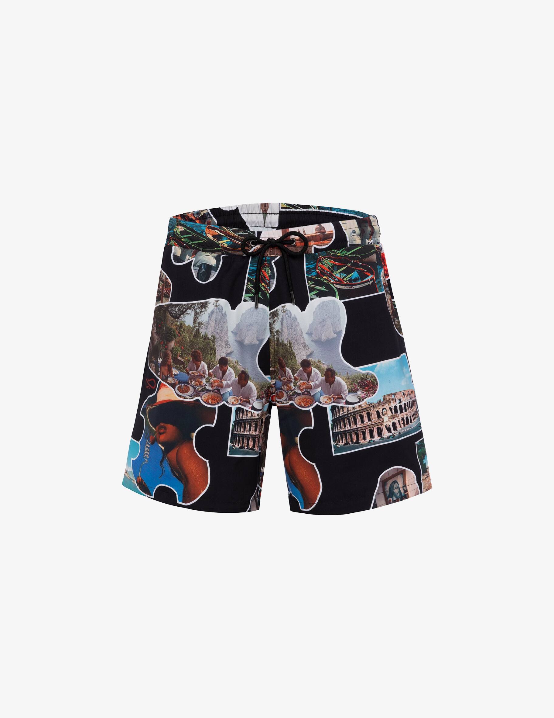 Shop Propaganda Postcard print shorts on Rinascente