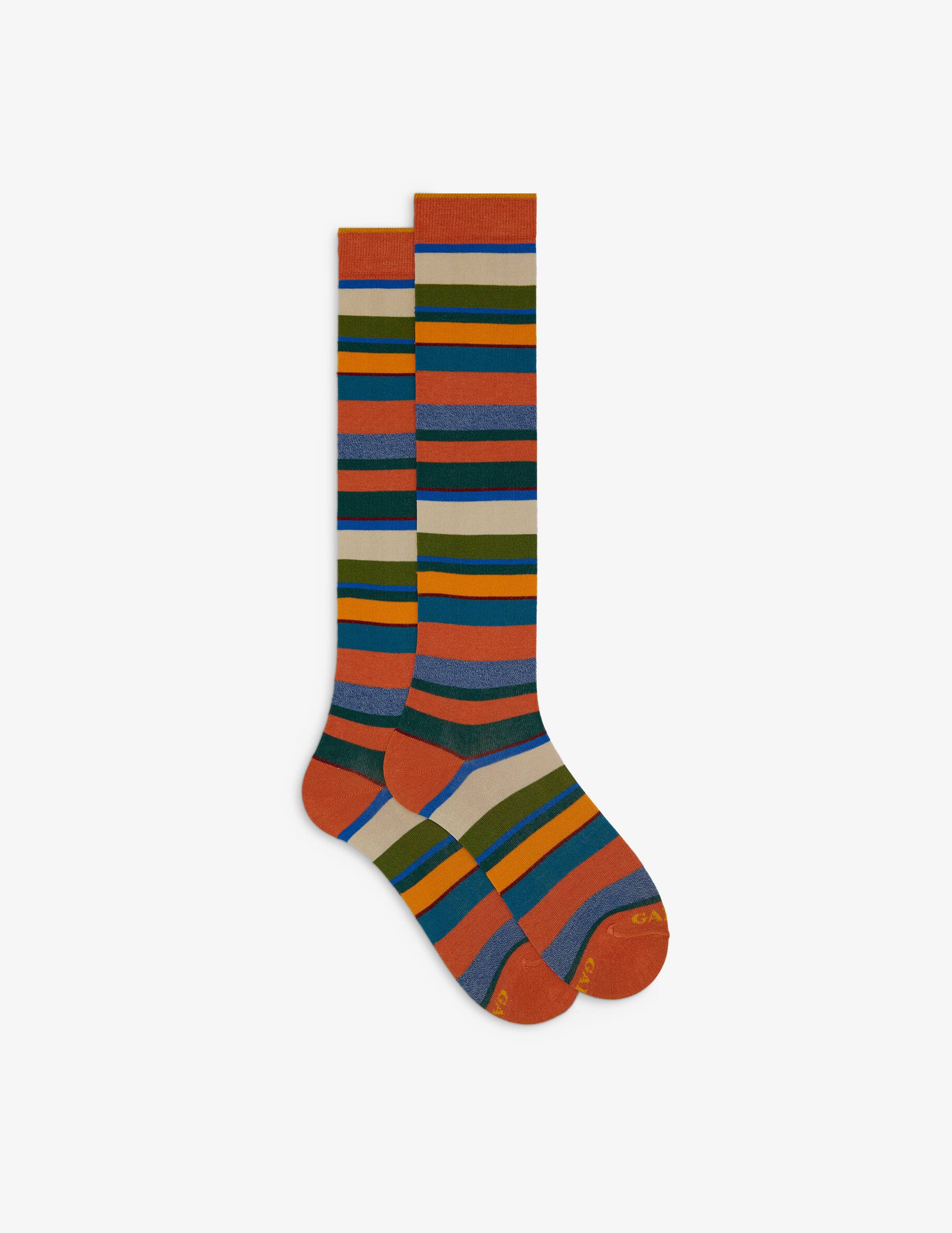 Shop Gallo Striped royal socks on Rinascente
