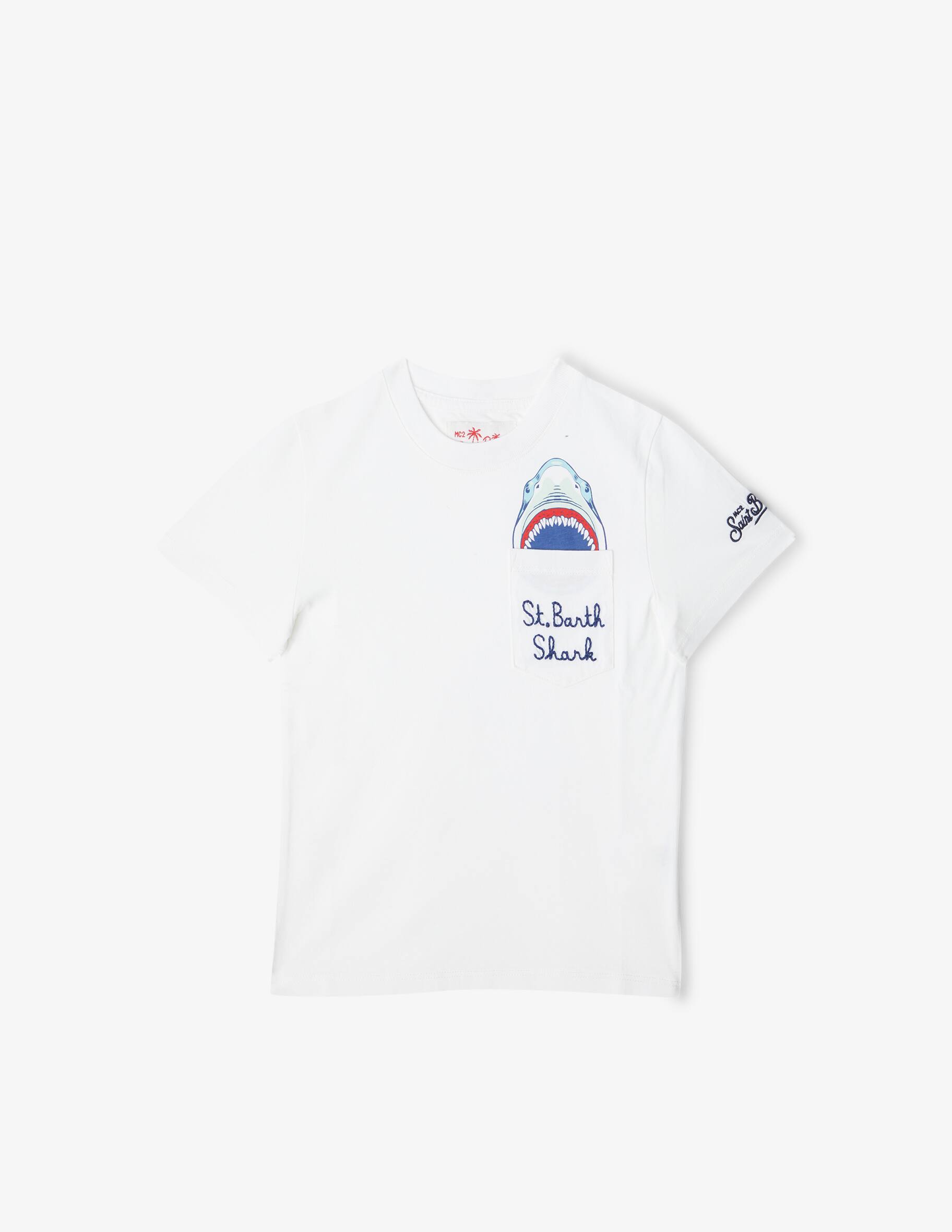 Shop MC2 Saint Barth Eddy pocket t-shirt - White on Rinascente