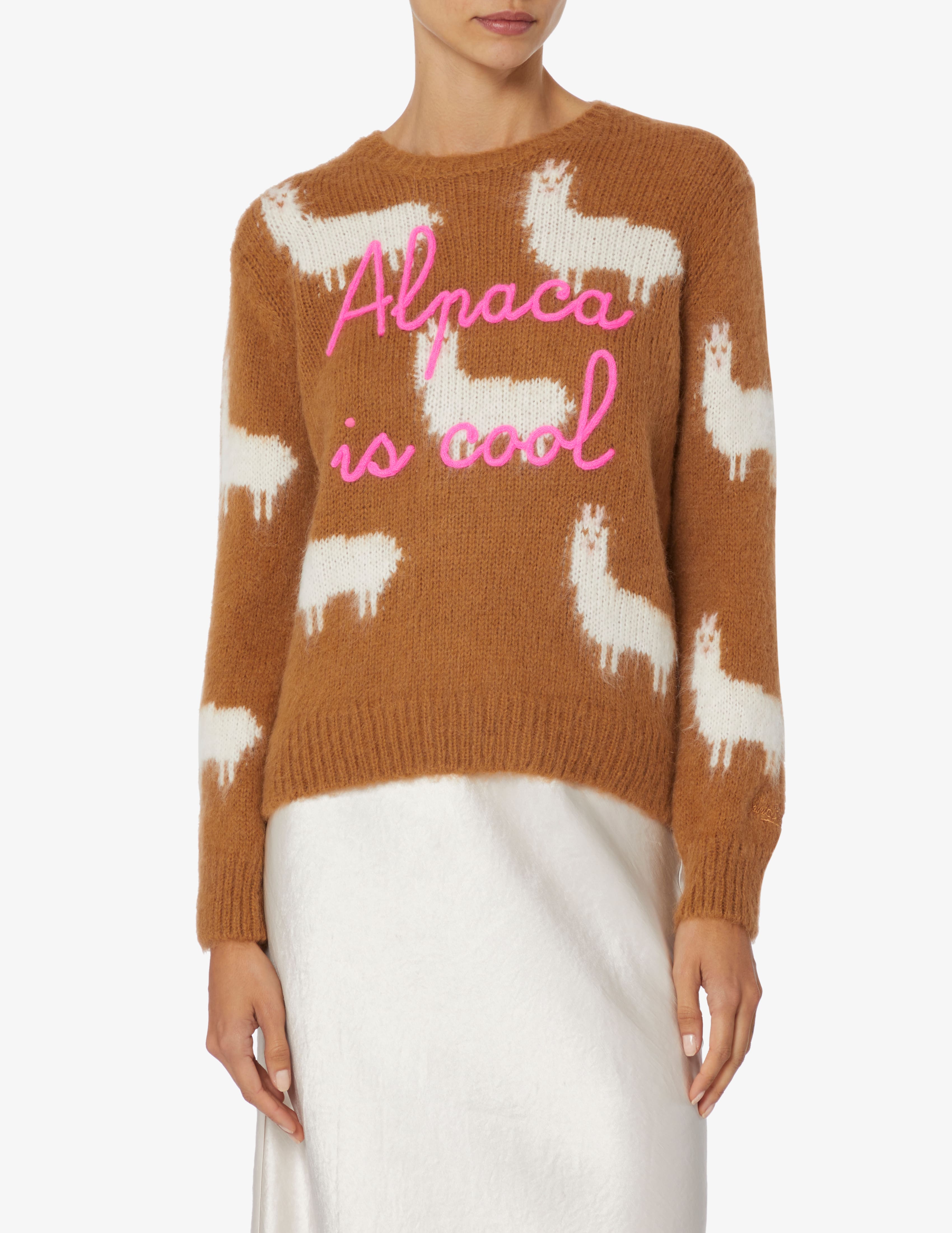 Shop MC2 Saint Barth New queen wool blend crewneck sweater - Brown on ...