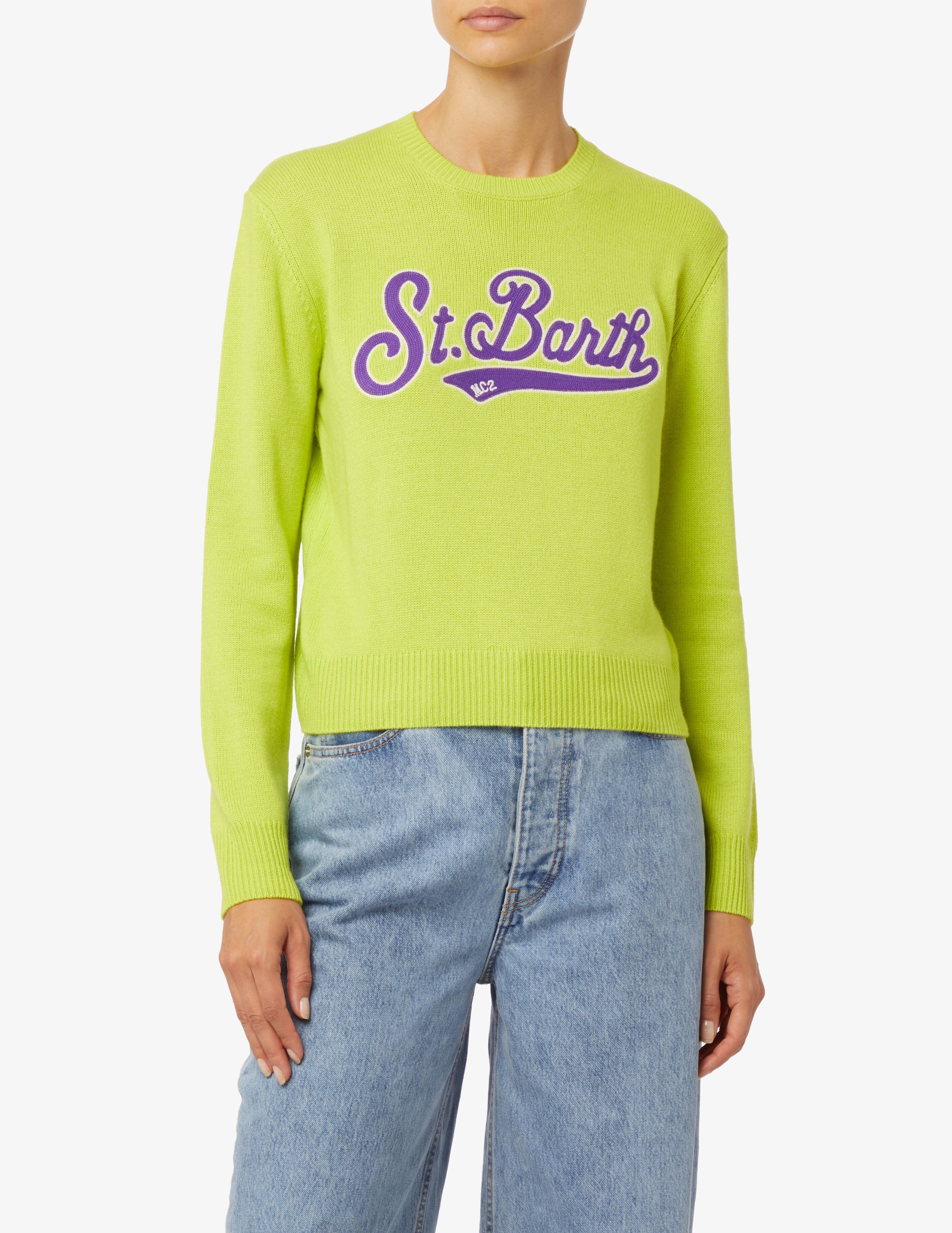 Shop MC2 Saint Barth New queen wool blend crewneck sweater - Green on ...