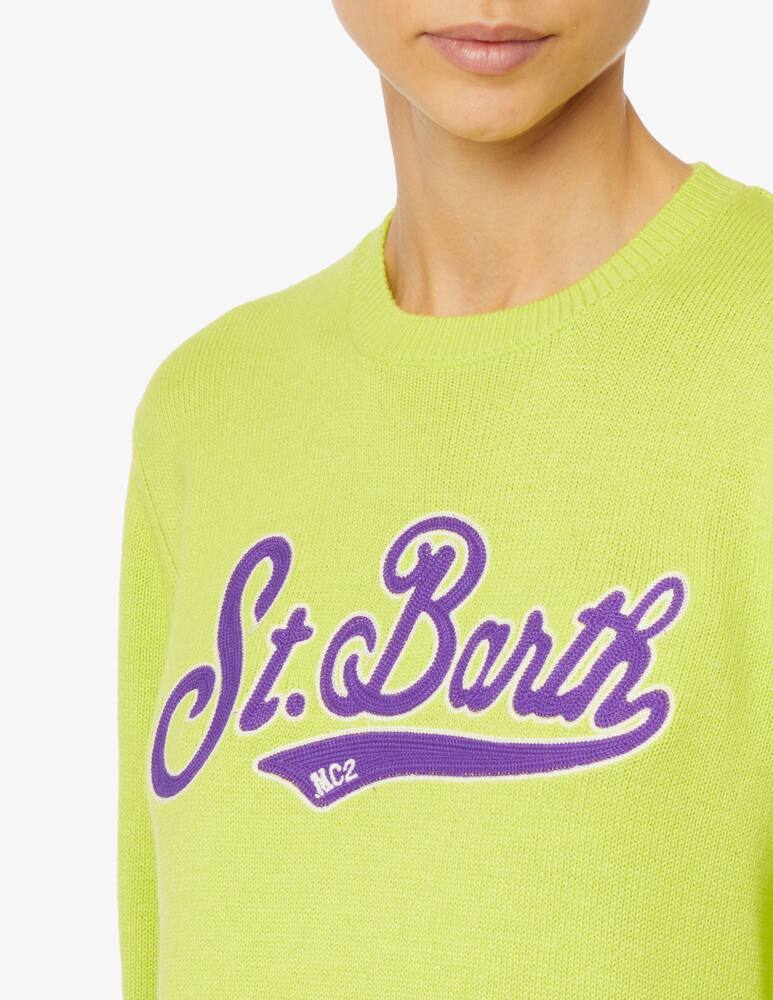 Shop MC2 Saint Barth New queen wool blend crewneck sweater - Green on ...