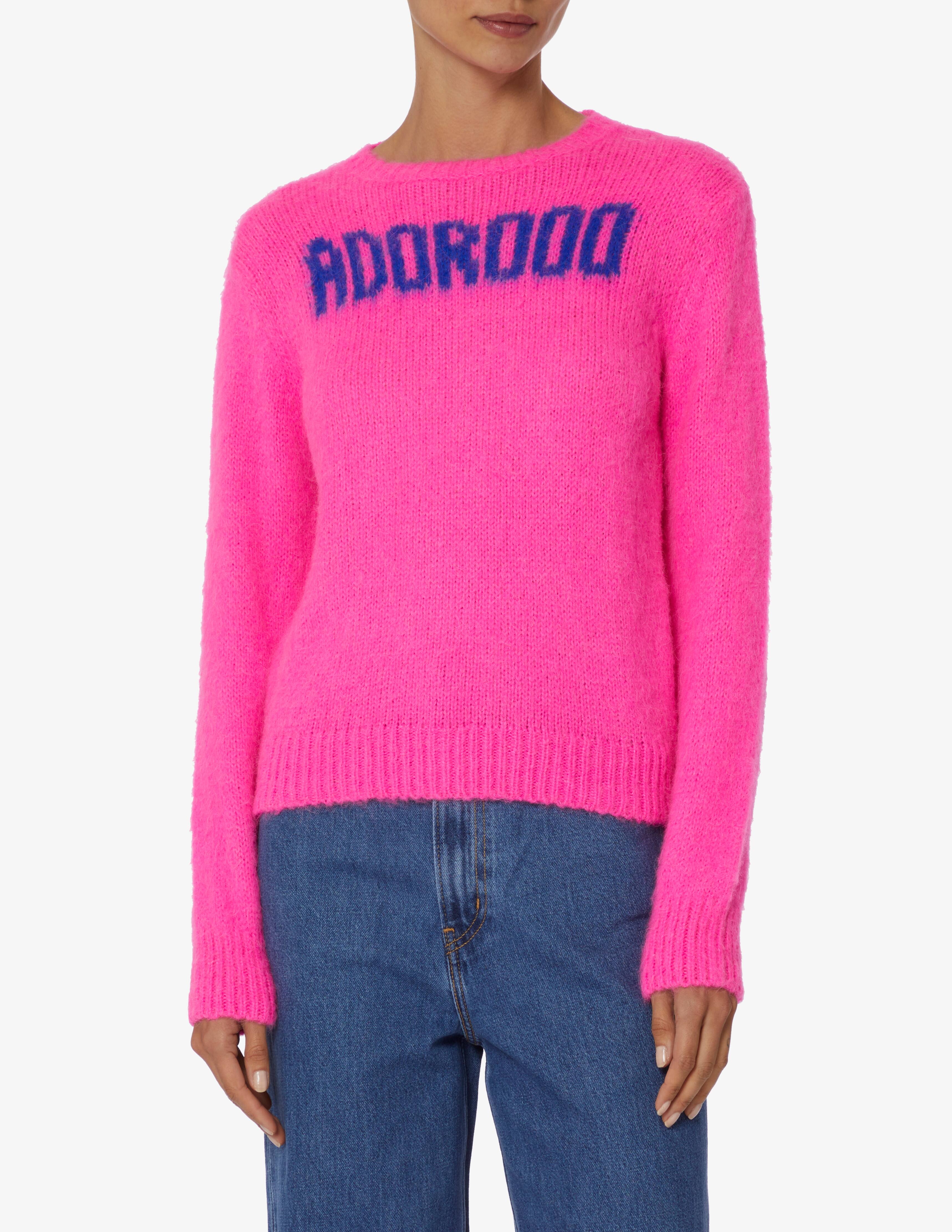 Shop MC2 Saint Barth New queen wool blend crewneck sweater - Pink on ...