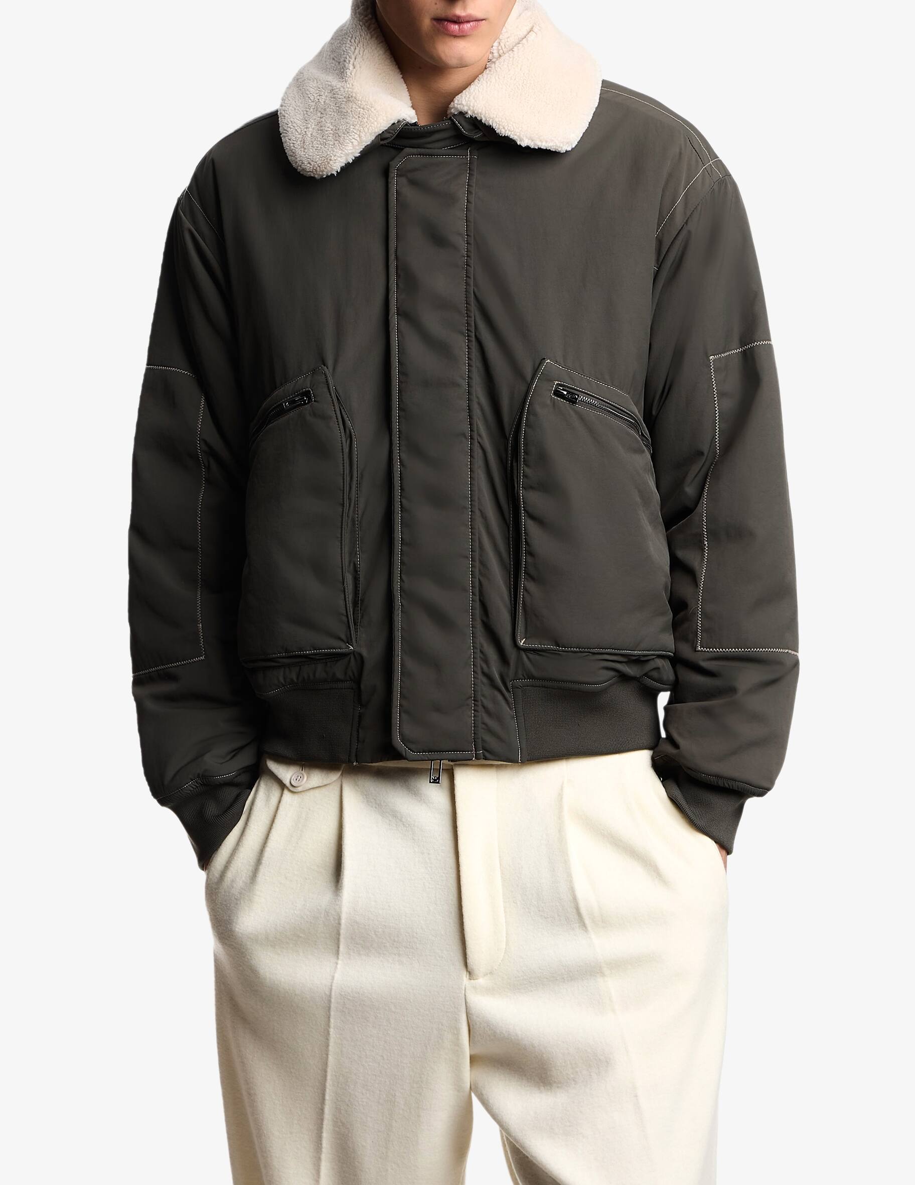 Acquista Emporio Armani Giacca bomber teddy su Rinascente