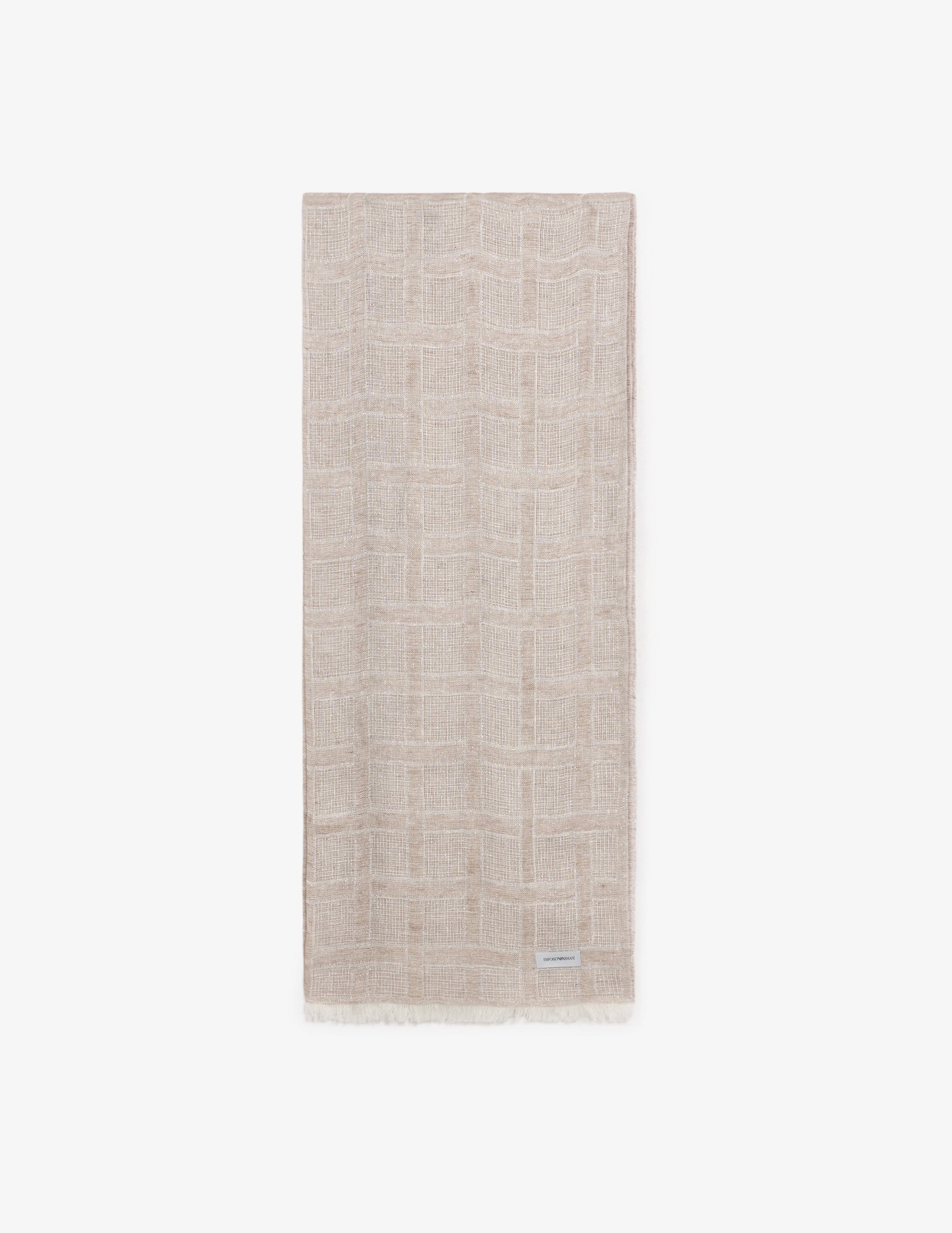 Shop Emporio Armani Lino check stole on Rinascente