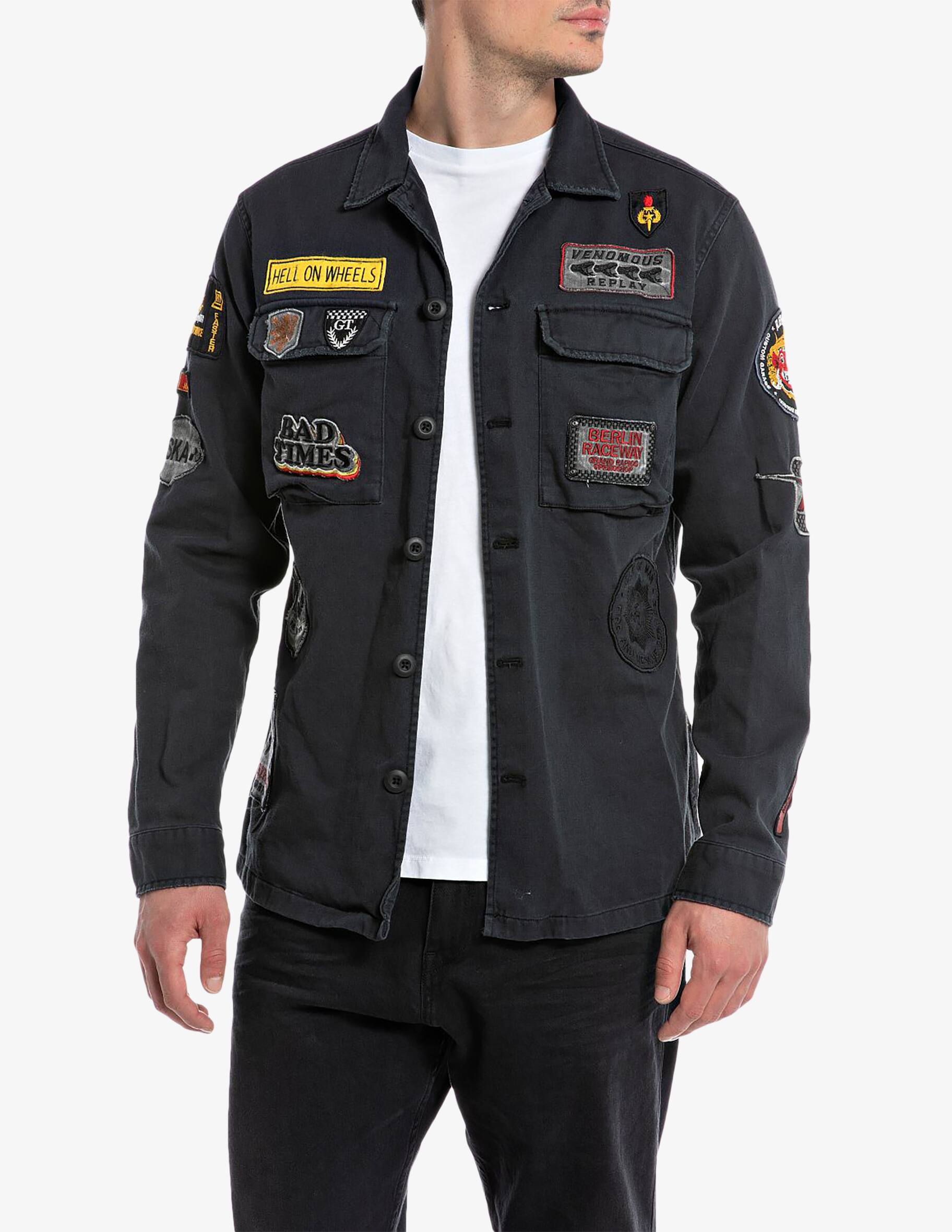 Shop Replay Overshirt patch on Rinascente