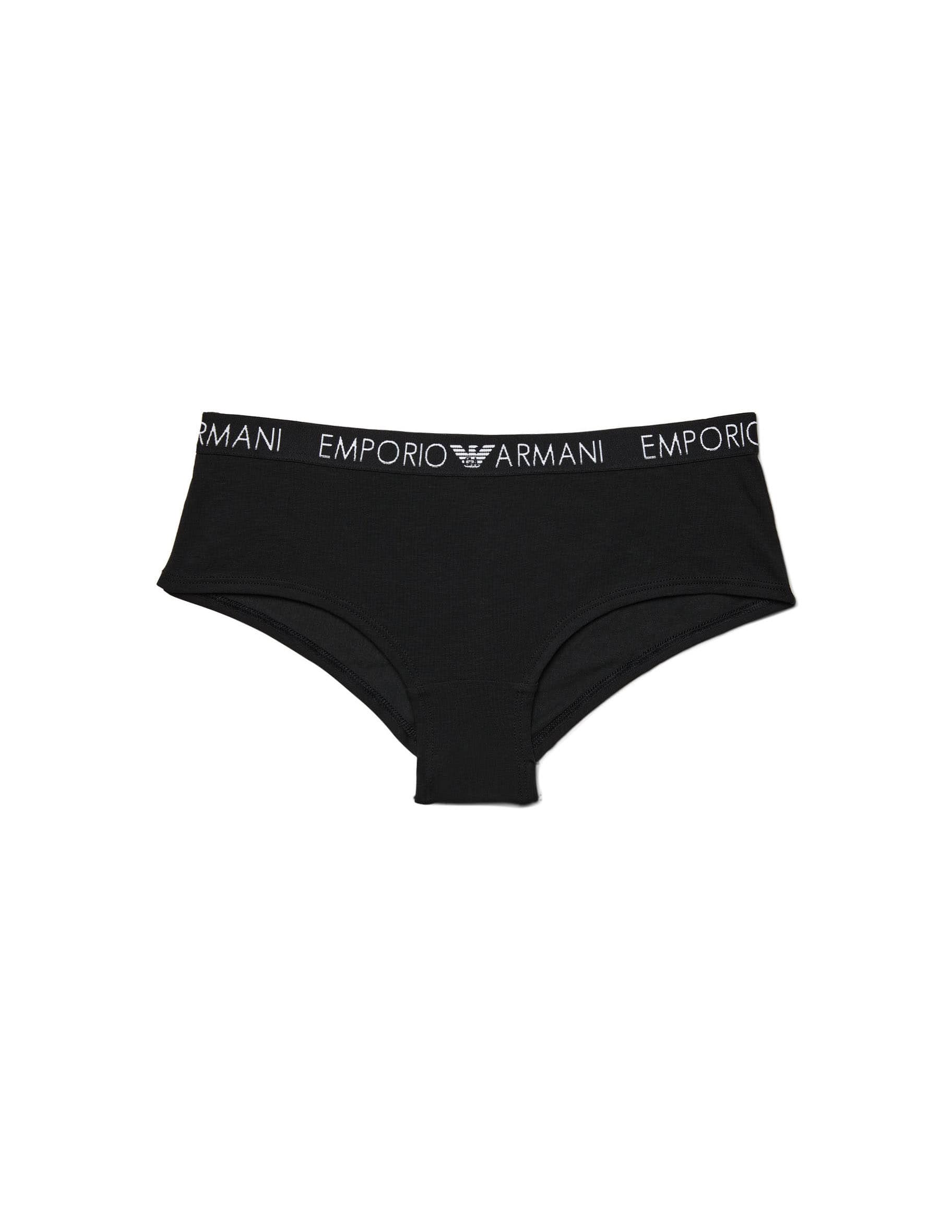 Shop Emporio Armani Iconic cotton bi-pack cheeky pants on Rinascente