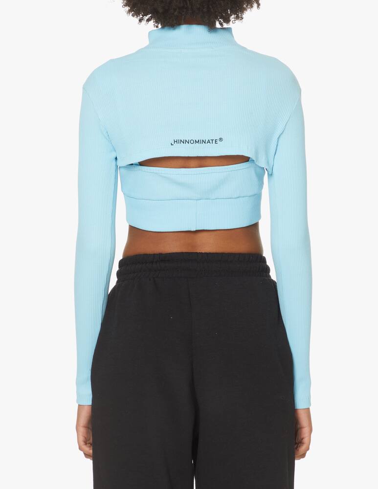 Shop HINNOMINATE Cotton long sleeved top - light blue on Rinascente