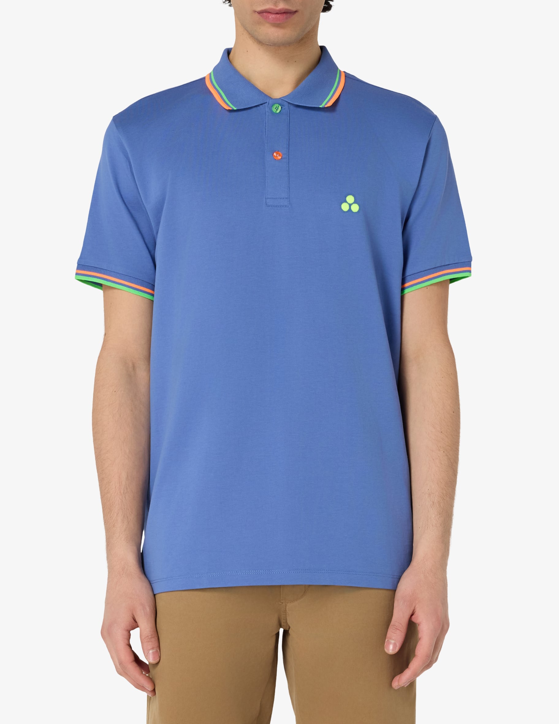 Shop Peuterey Polo with neon trim on Rinascente