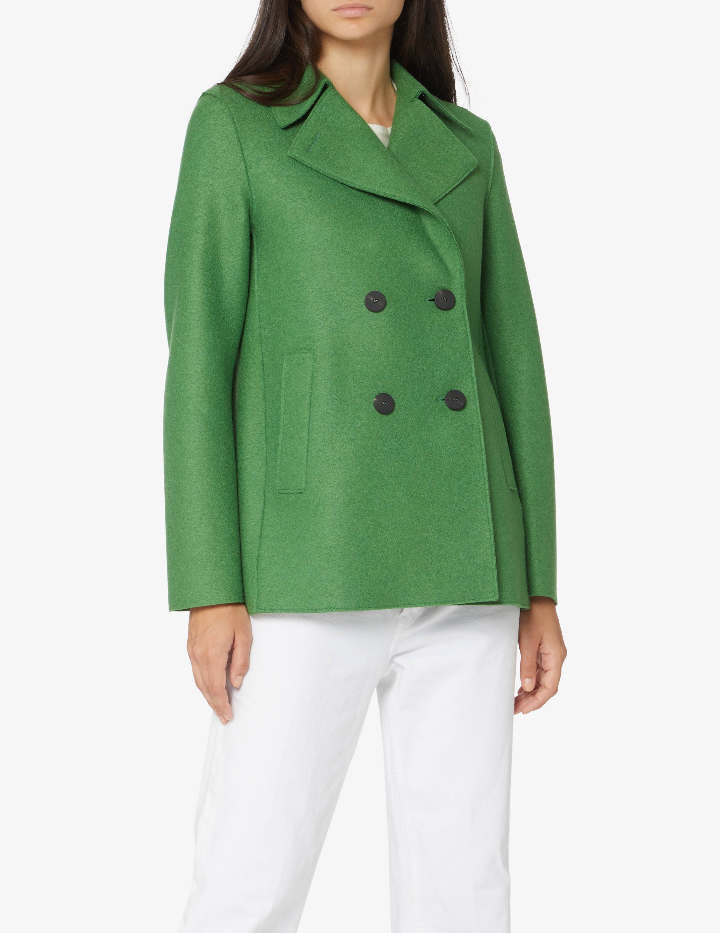 Harris Wharf London Cappotto caban in lana pressata - Verde - Rinascente.it