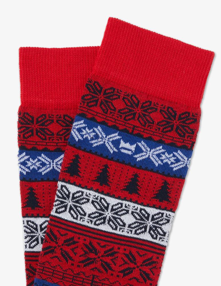 Shop Red Norwegian drawing long socks on Rinascente