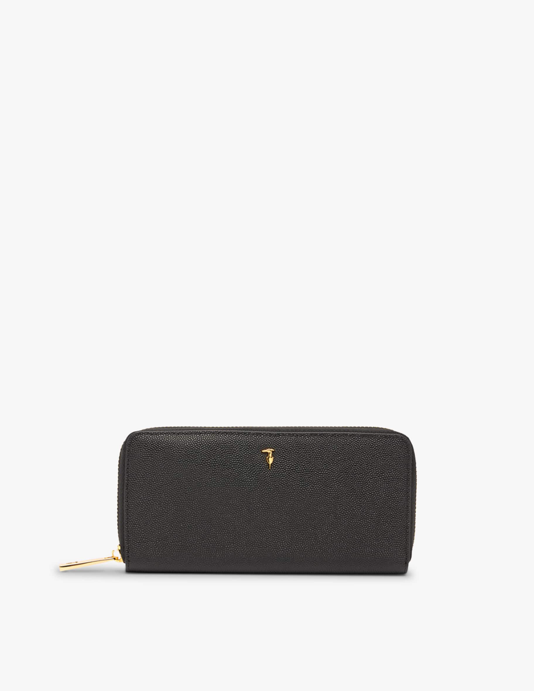 Shop Trussardi Grain ziparound wallet on Rinascente