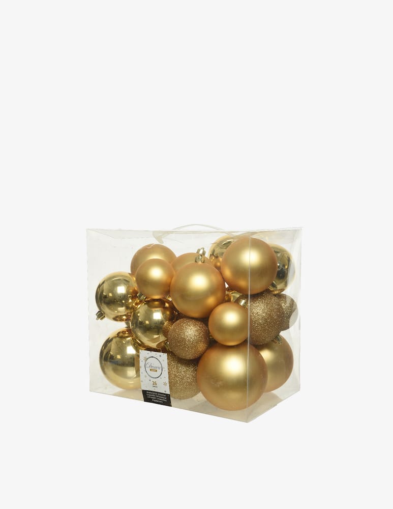 Shop Kaemingk Box Christmas Balls 26Pcs 10cm - Gold on Rinascente