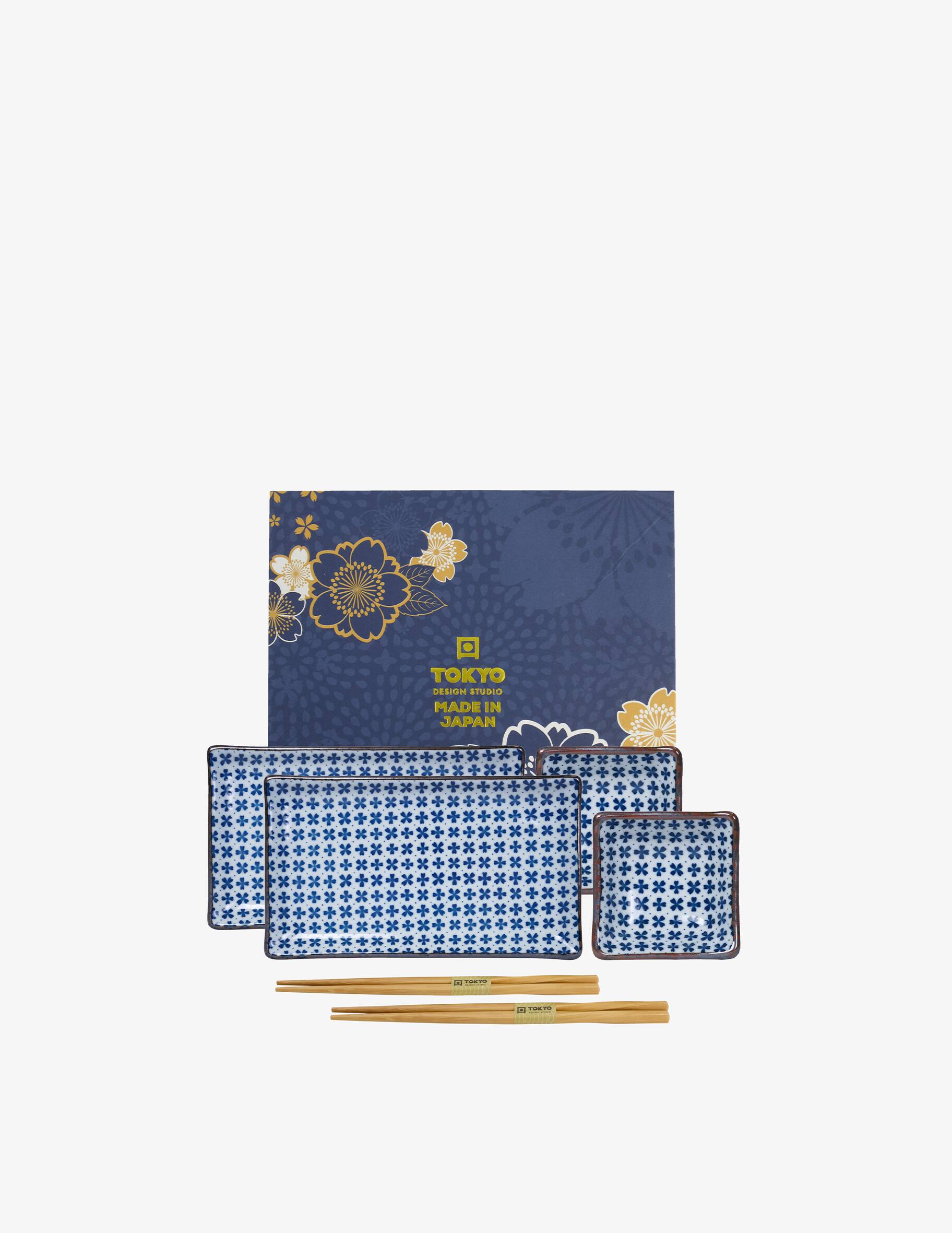 Shop TOKYO design studio Japan Flower Sushi Set 4pcs w/Chop Sakura ...