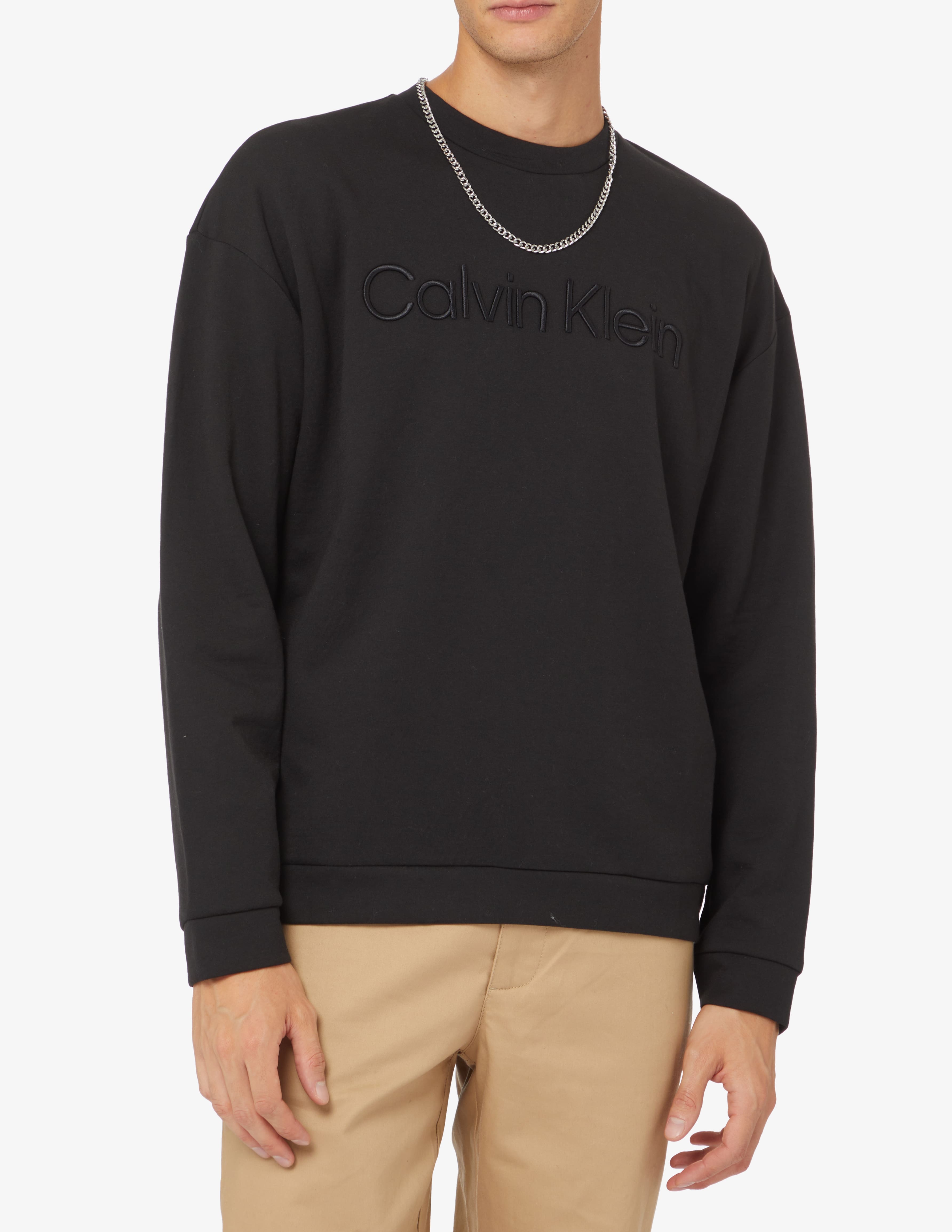 Shop Calvin Klein Iconic spacer comfort sweatshirt - Black on Rinascente