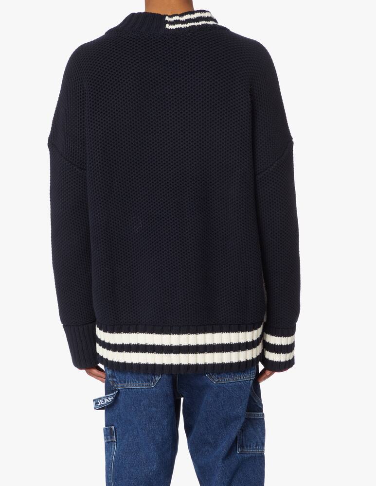 Acquista Tommy Hilfiger Maglia tennis scollo a v bandiera th - blu su ...