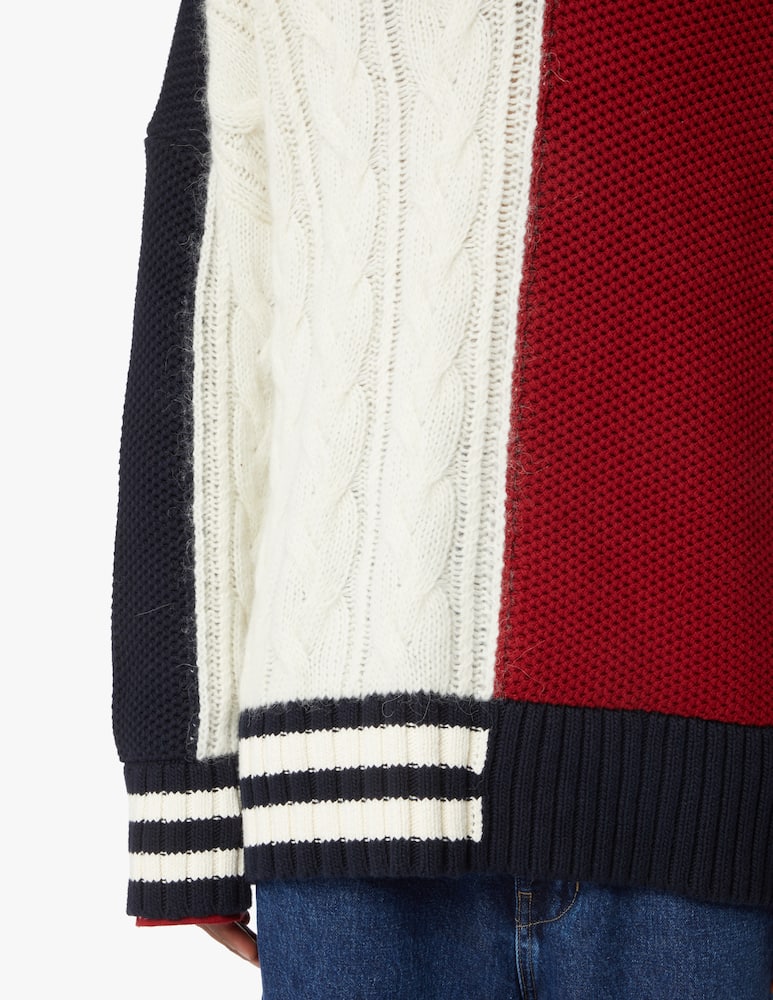 Acquista Tommy Hilfiger Maglia tennis scollo a v bandiera th - blu su ...