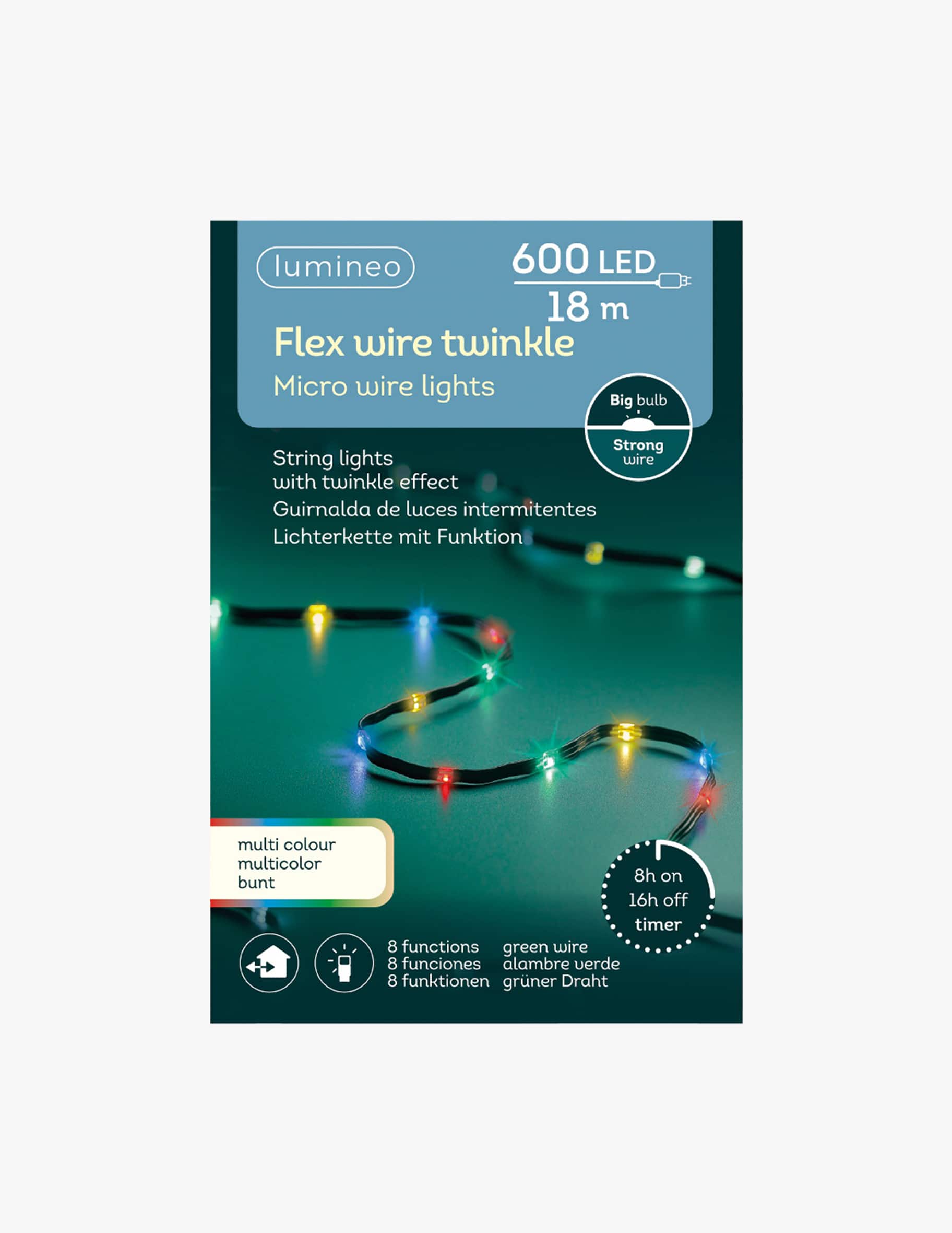 Shop Kaemingk Micro Led String 8 Functions Outdoor Green/Soft Multi ...