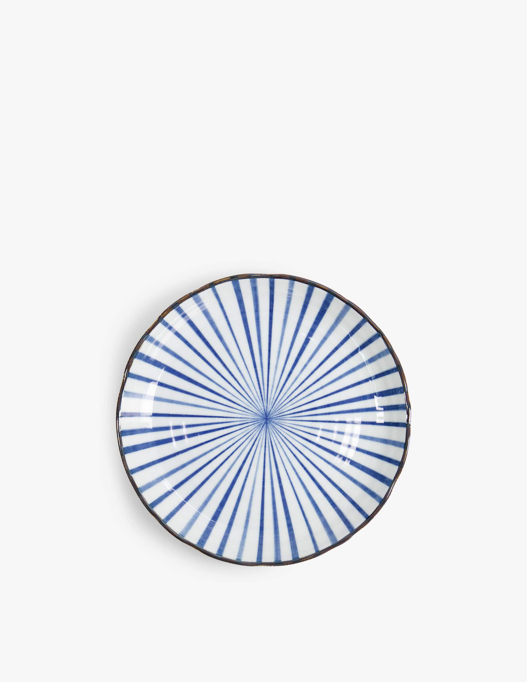 Shop TOKYO design studio Natsu Tokusa Plate 24.7X3Cm Blue/White on ...