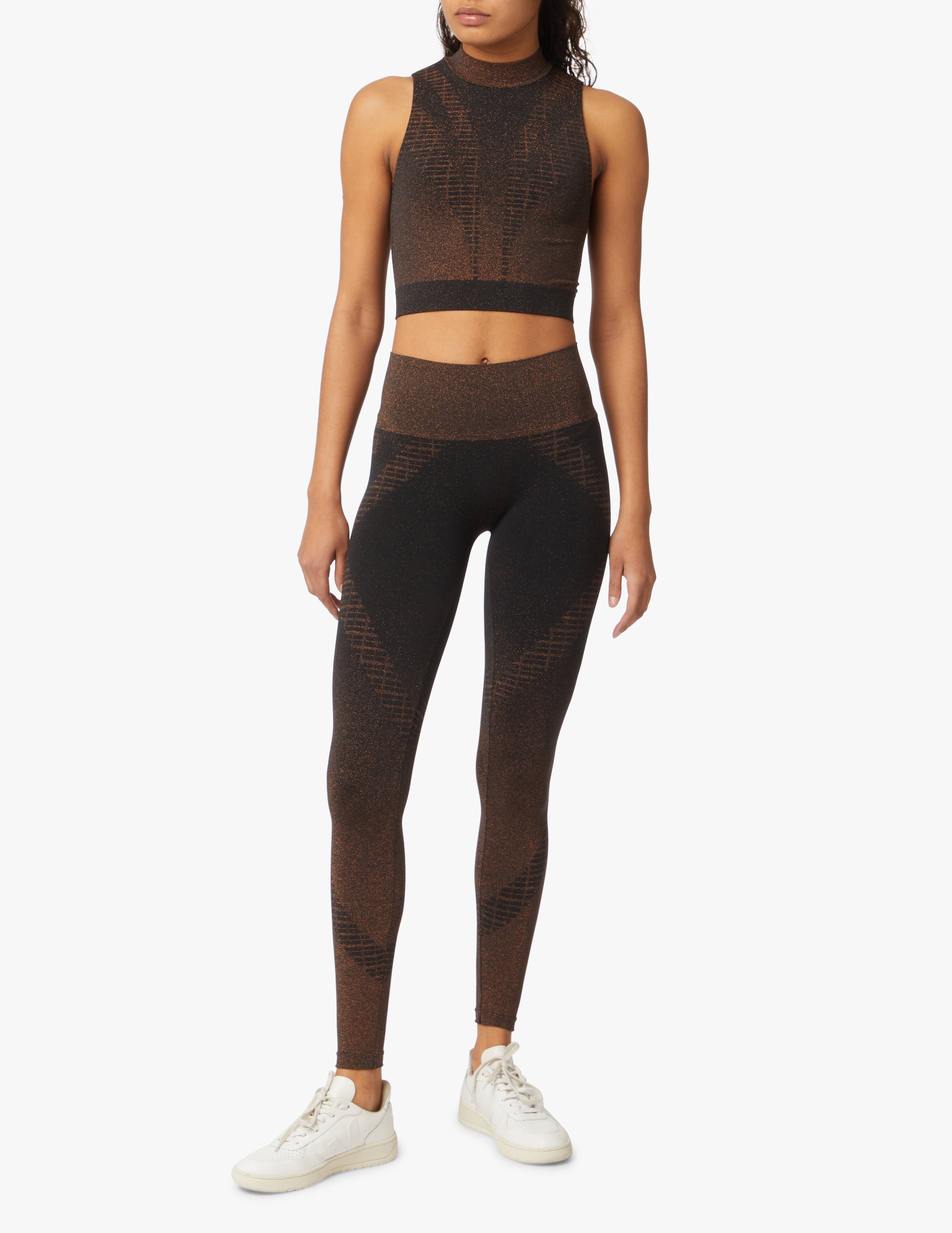 Shop Wolford Shiny Grid leggings - black on Rinascente
