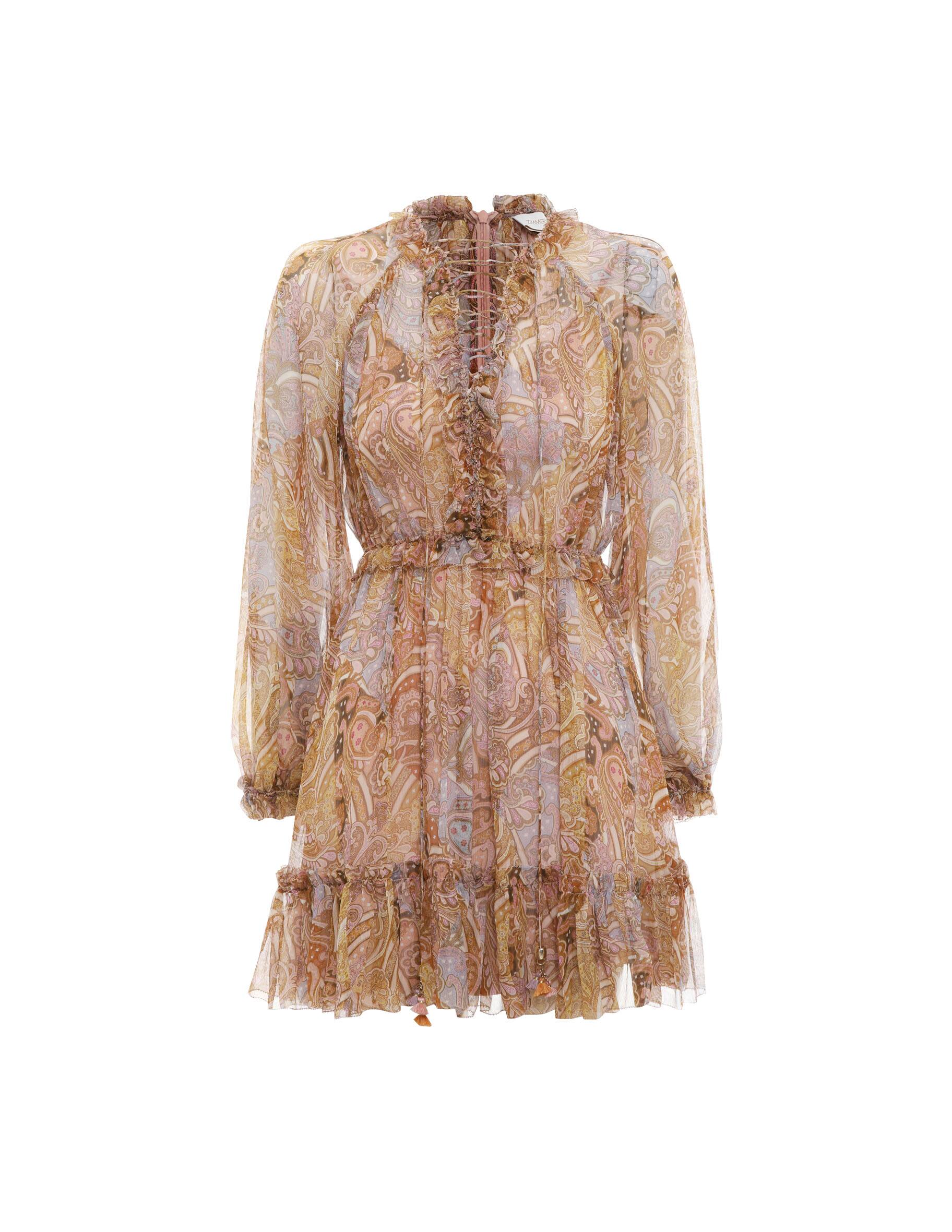 Shop Zimmermann Concert lace-up mini dress on Rinascente
